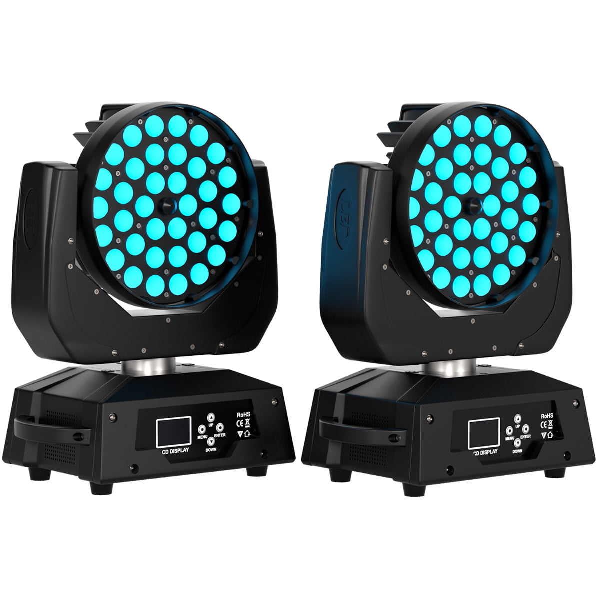 VIPQV 2Pcs 360W LED Stage Lights, RGBW 4in1 Zoom Moving Head, DMX 15CH ...