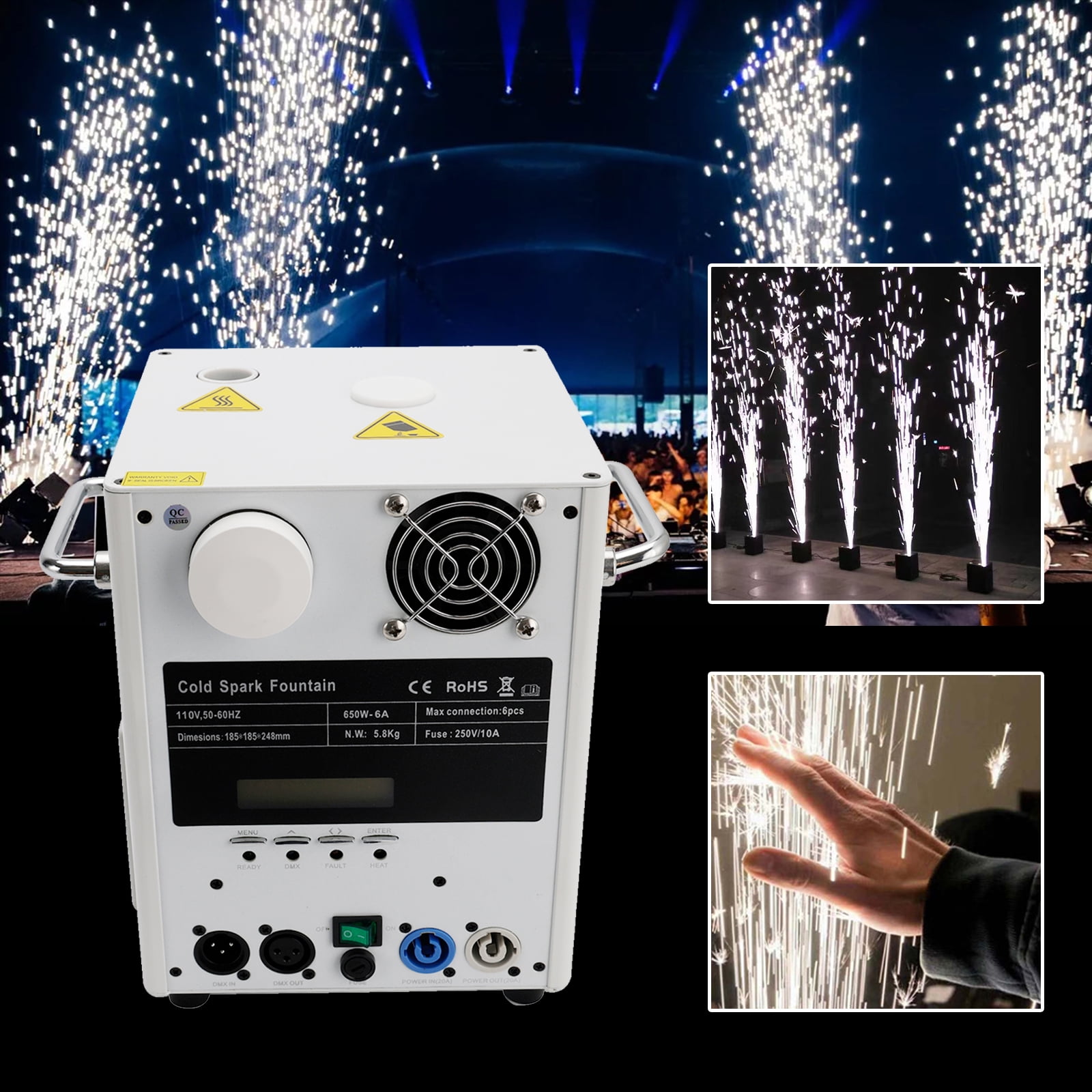 VIPQV 2Pcs 700W Cold Spark Machine DMX Firework Machine for Wedding DJ ...