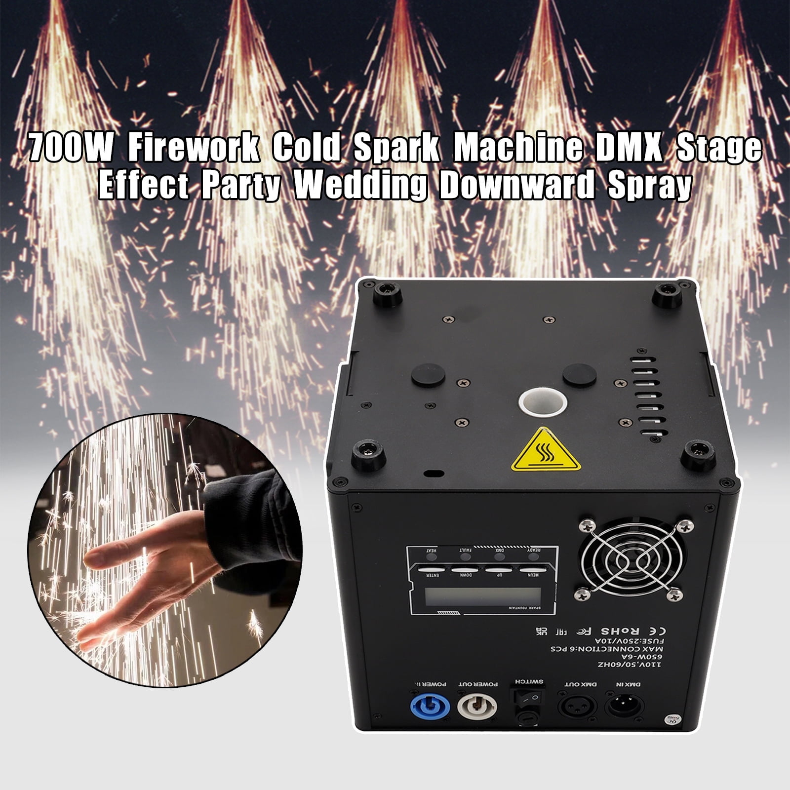 VIPQV 700W Upside-down Cold Spark Machine Firework Machine with Remote ...
