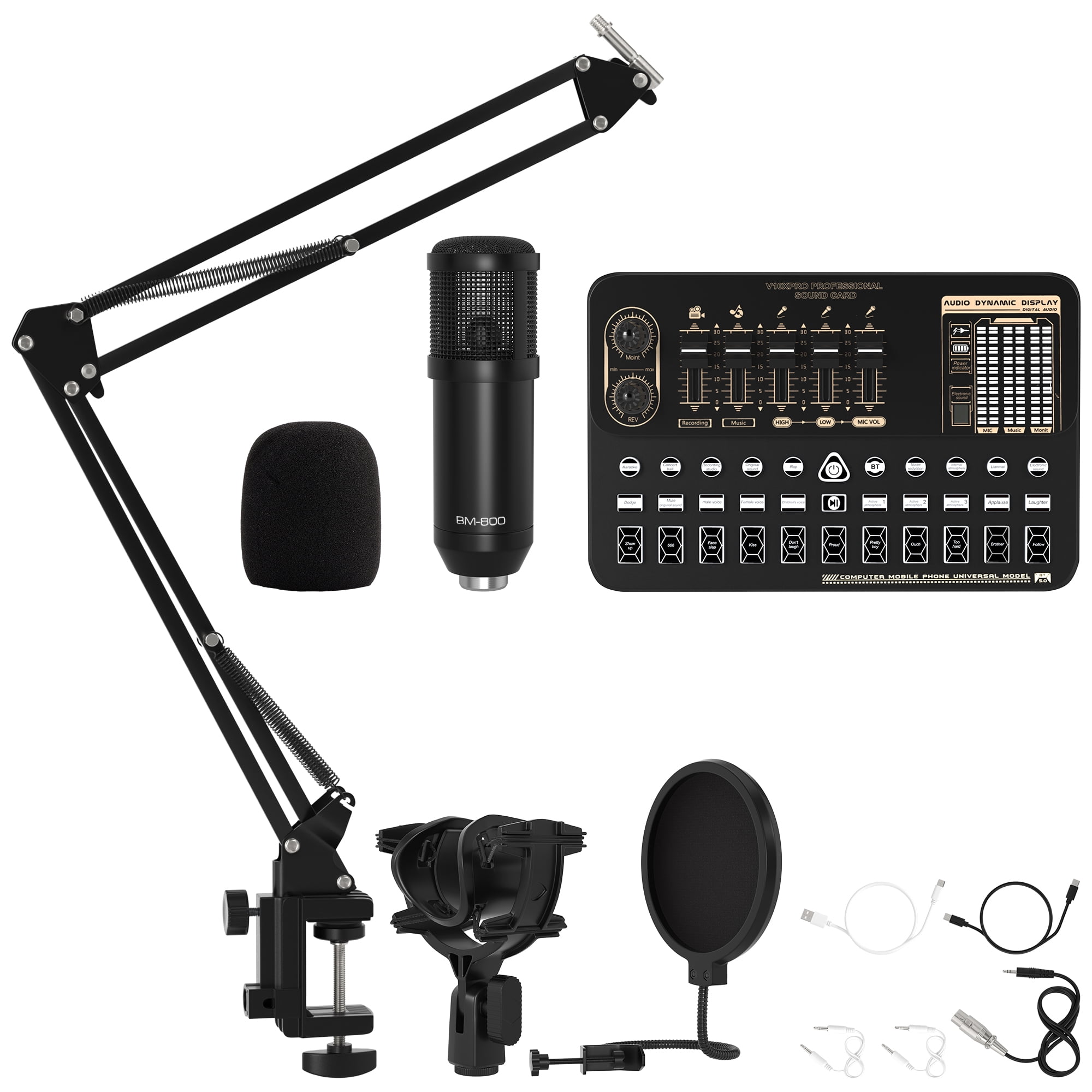 VIPQV Condenser Microphone Bundle, Podcast Microphone with Voice ...