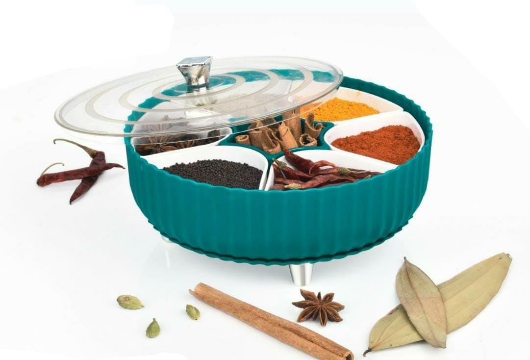 VIPREKHO Masala box 360 Revolving Dryfruit Box Elegant Looking Rotating ...