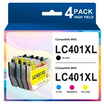 LC401 XL Ink Cartridges for Brother LC401 LC401XL Ink 4 Pack (Black ...