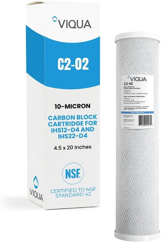 VIQUA C2-02 Whole House 20x4.5 Inch 10 Micron Coconut Water Filter for ...
