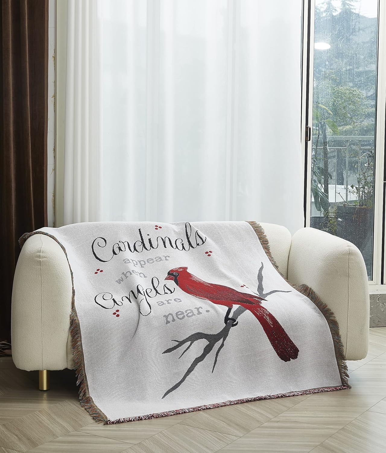 VIRAH BELLA Inspirational Tapestry Throw Blanket 50" x 60" Cardinals ...