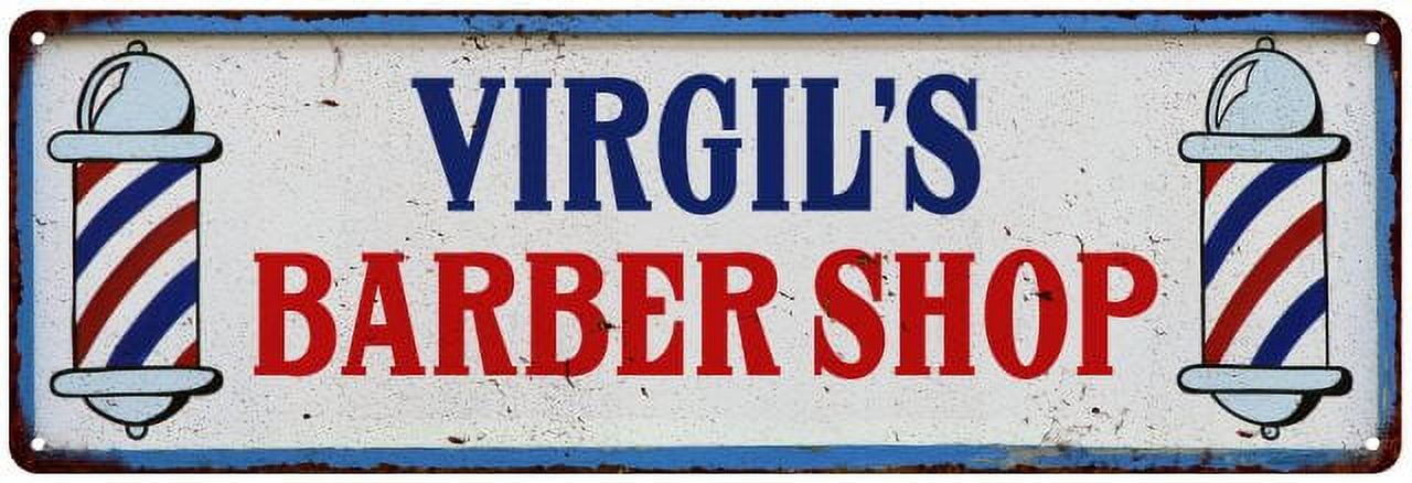 VIRGIL'S Barber Shop Hair Salon Metal Sign Retro 6x18 106180031482 ...