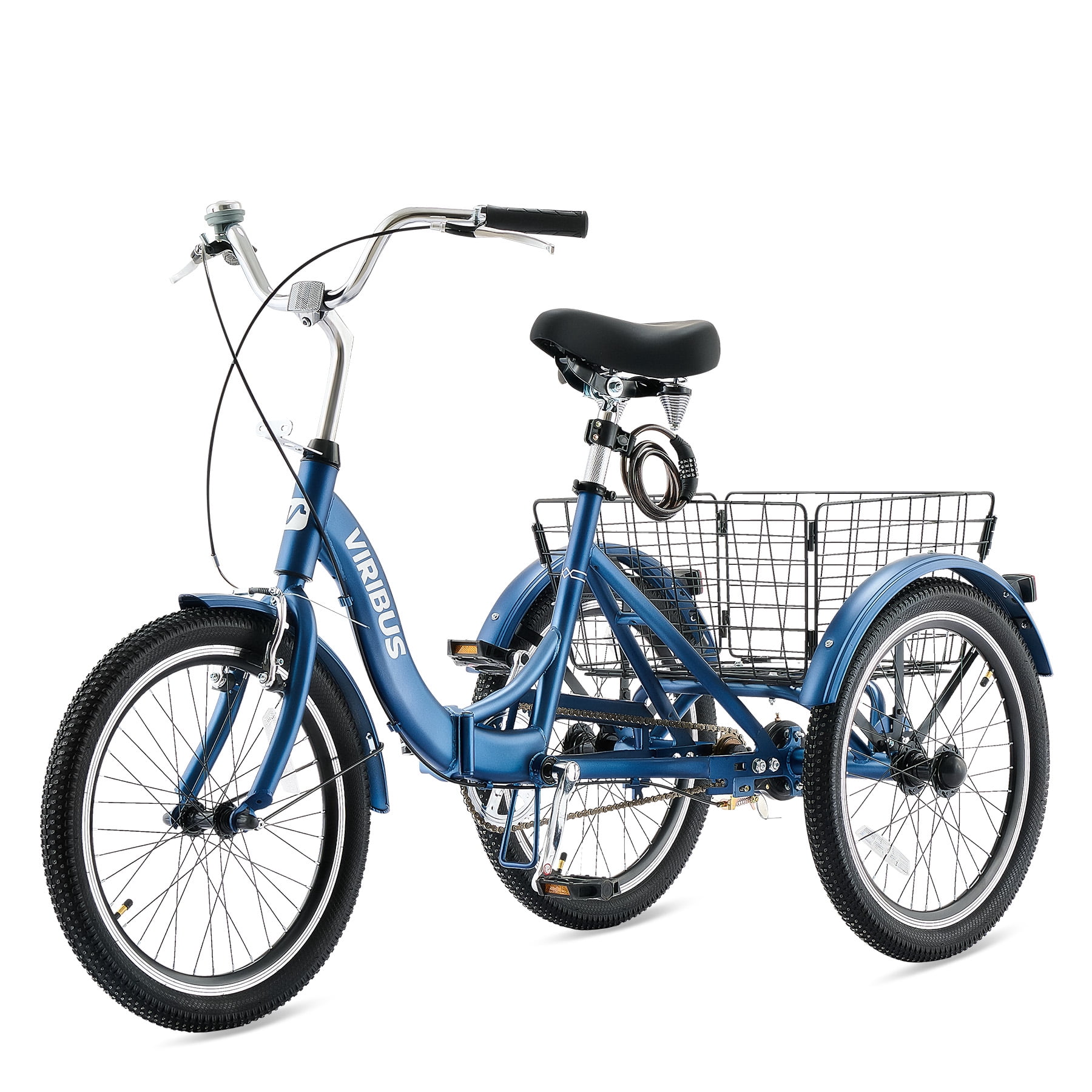 VIRIBUS 20in Folding Adult Tricycle Dual Chain Foldable Trike for Adult ...