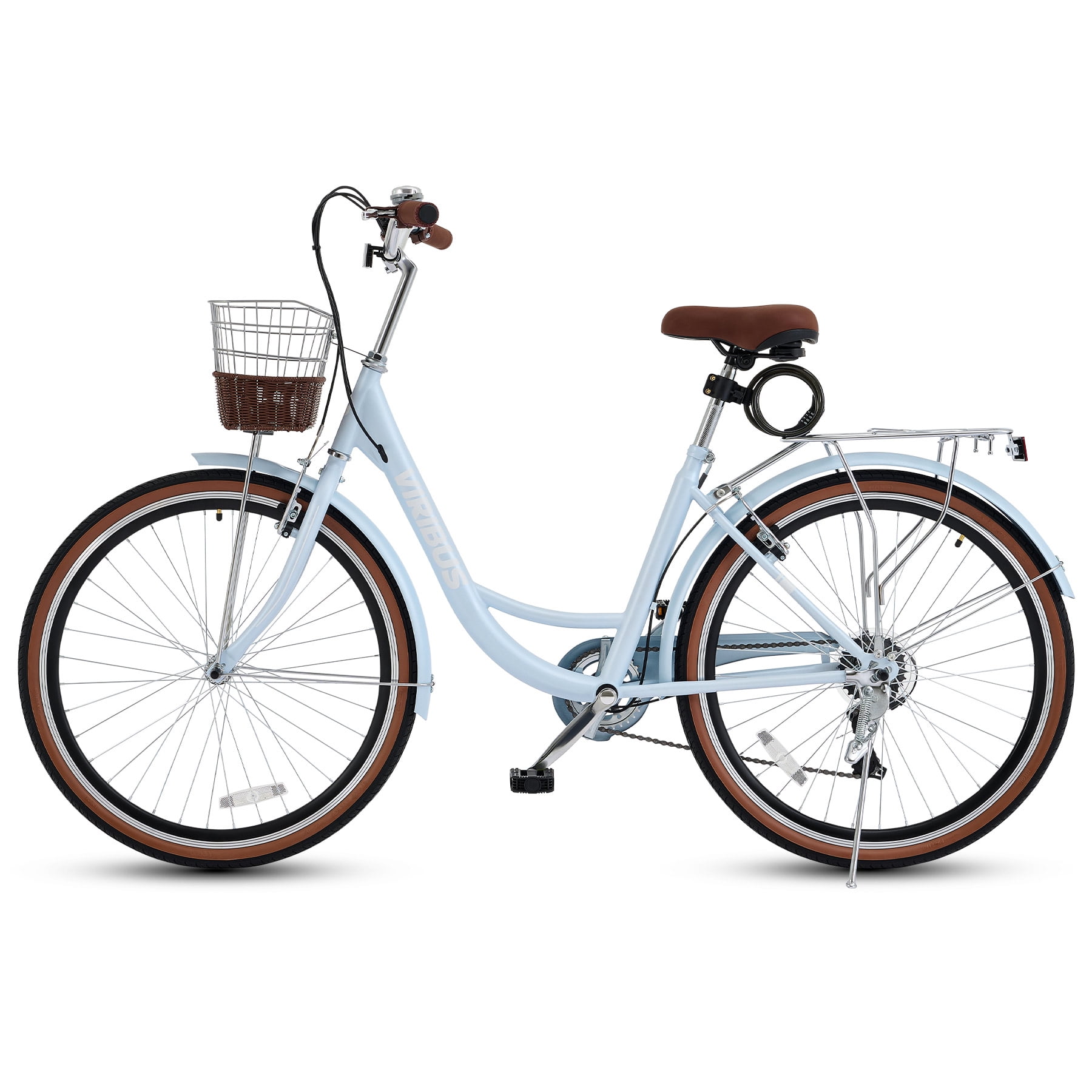 Viribus 26" Women's Cruiser Bike for Adults, 7-Speed Beach & City ...