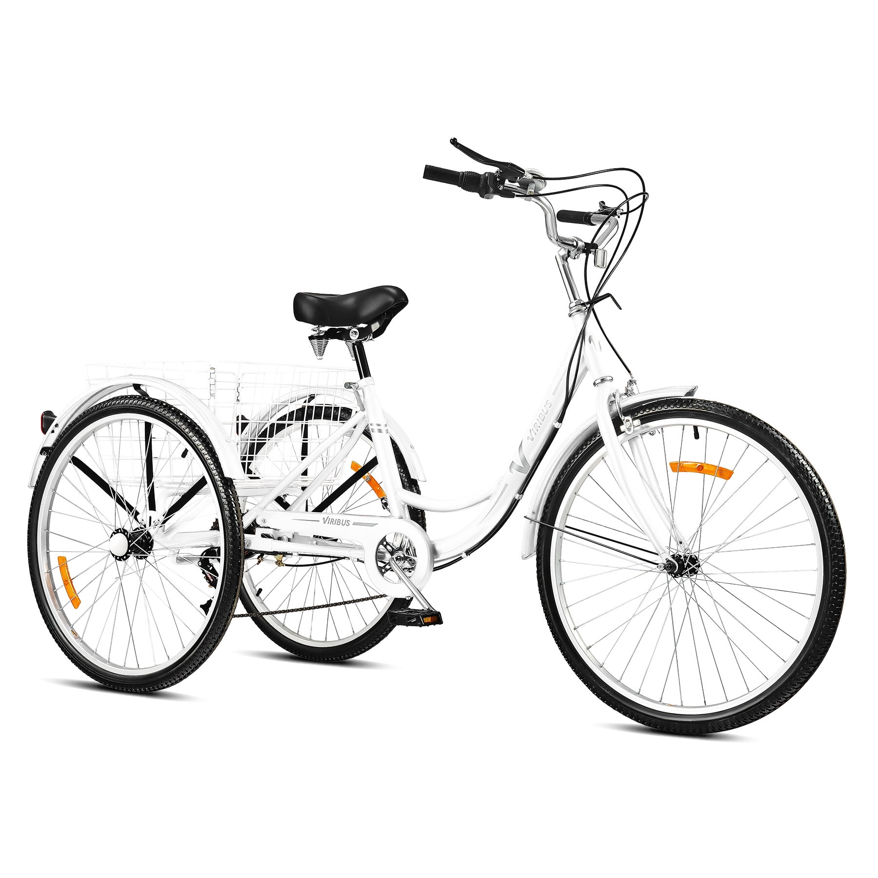 "VIRIBUS 26"" 7-Speed Adult Tricycle, 3-Wheel Beach Cruiser, Adjustable ...