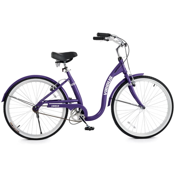 VIRIBUS Beach Cruiser Bike 24" City Commute Bike with Single Speed ...