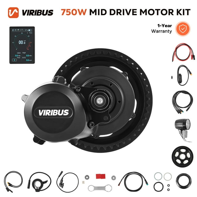 VIRIBUS Mid Drive Kit 48V 750W Motor eBike Conversion Kit - Walmart.com
