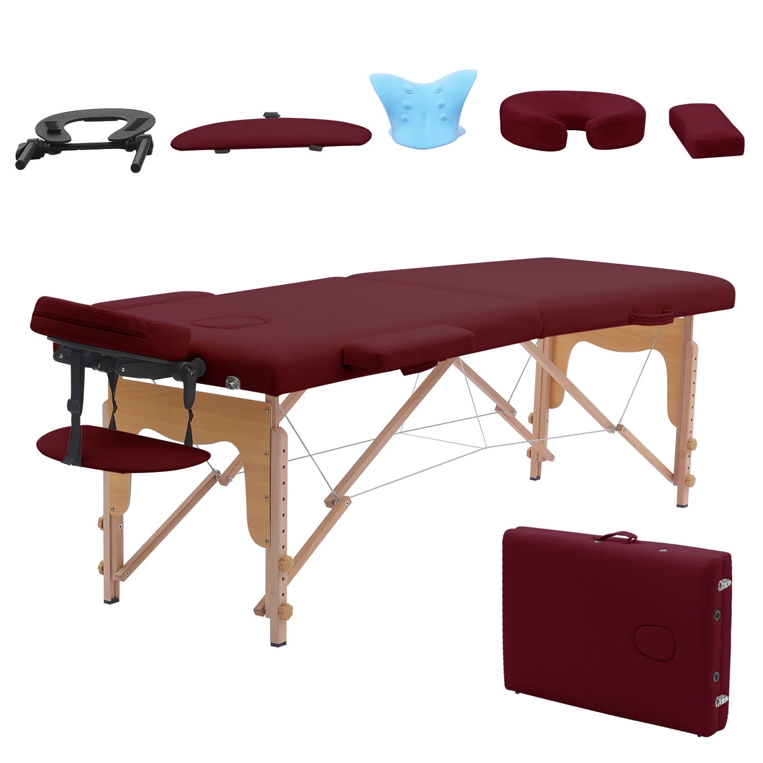 VIRRMO Massage Table Portable with Neck Stretcher , 84 inch Massage Bed ...