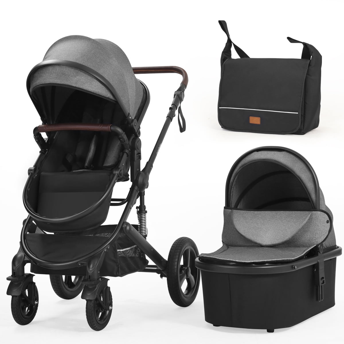 VIRZEN Reversible Baby Stroller, Baby Bassinet Stroller with Baby ...