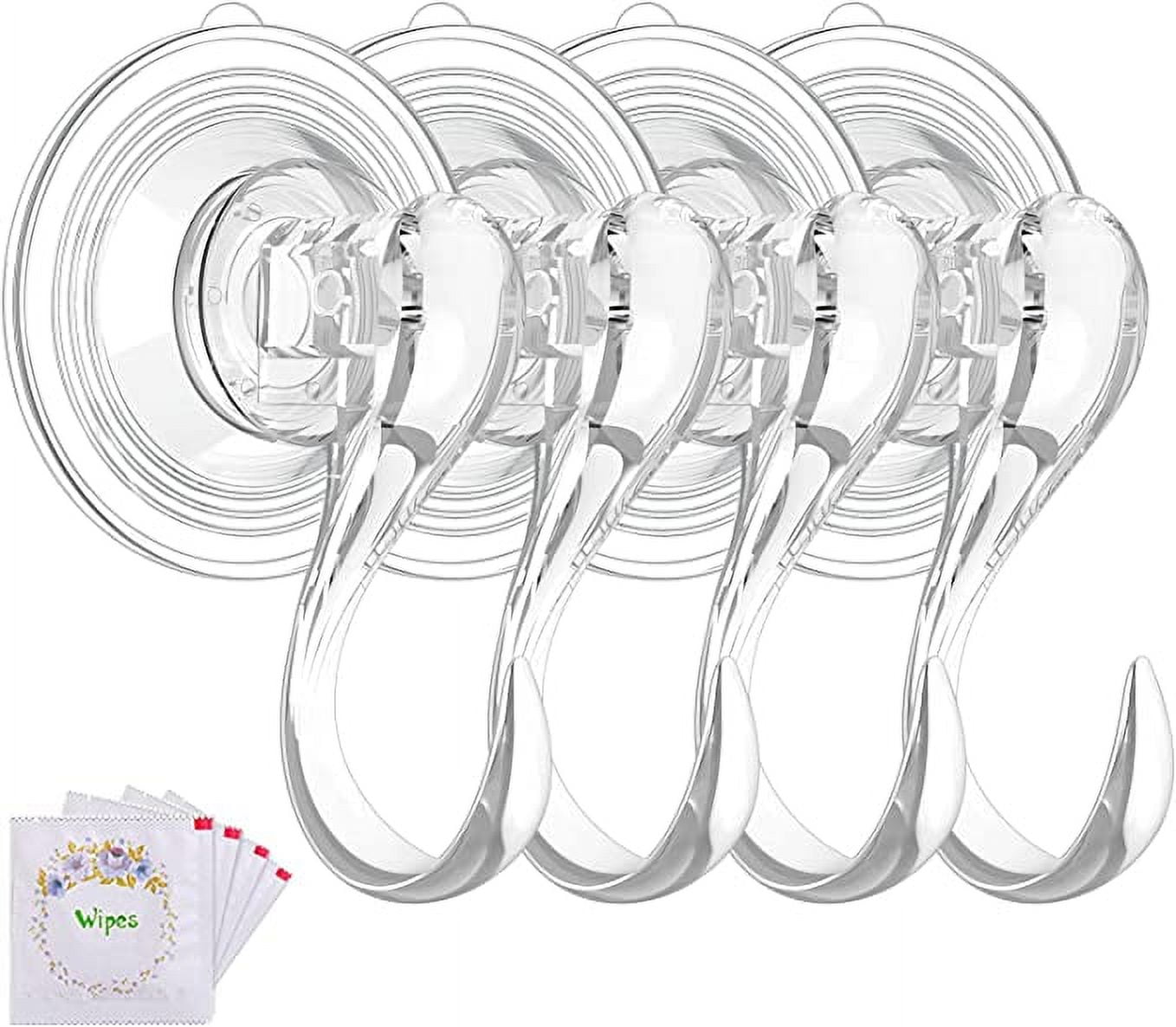 VIS'V Suction Cup Hooks, Small Clear Heavy Duty Vacuum Suction Hooks ...