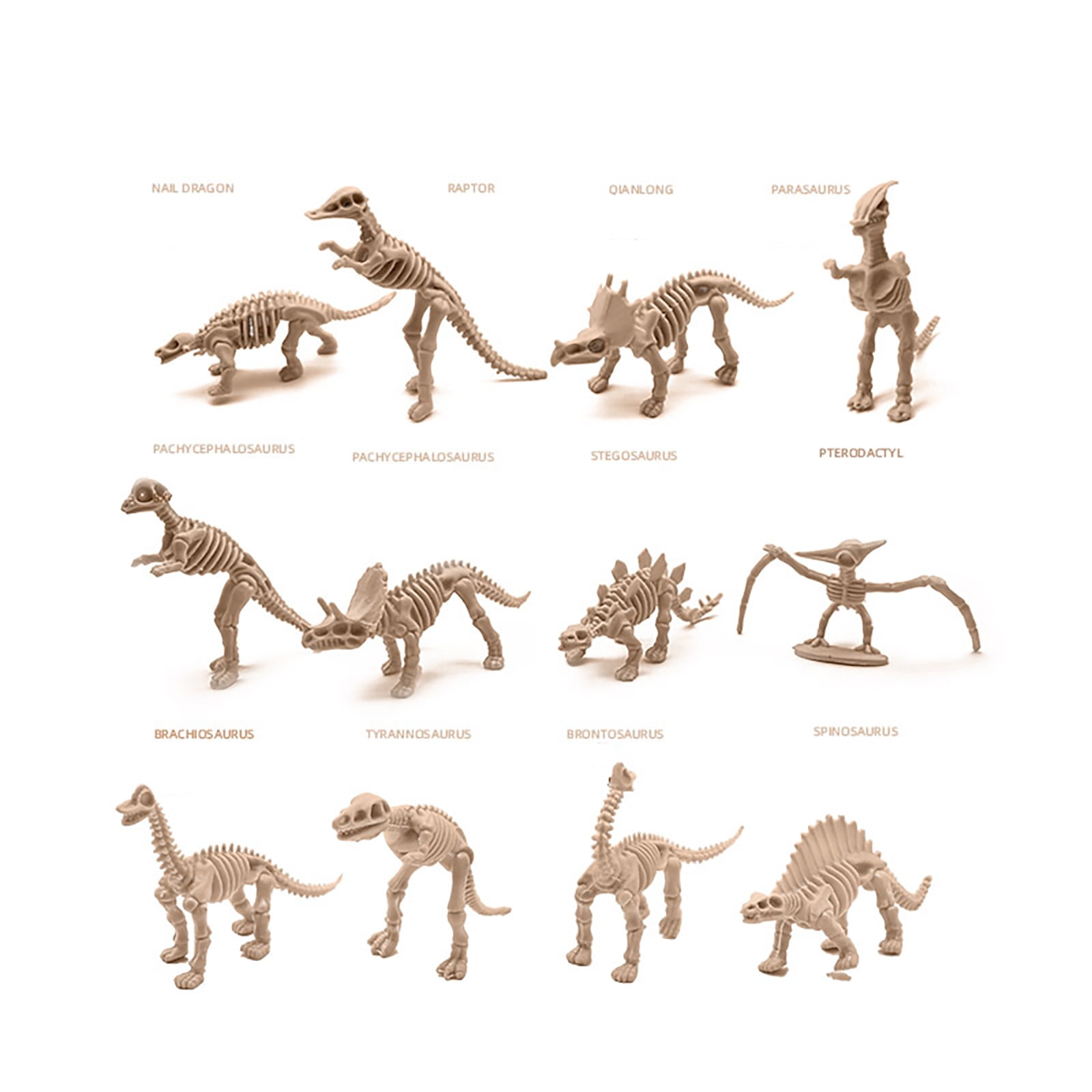 VISALY 12Pcs Dinosaur Skeletons Assorted Dinosaur Skeleton Toy Figures ...