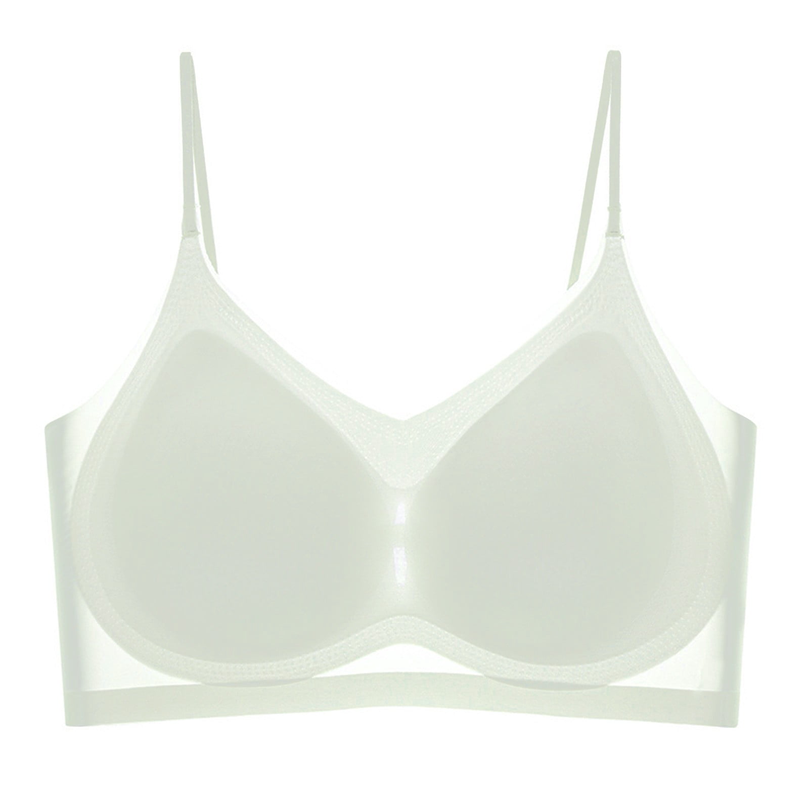 VISALY 1Pc Ice Silk Sports Bras Summer Seamless Wireless Jelly Bra Plus ...