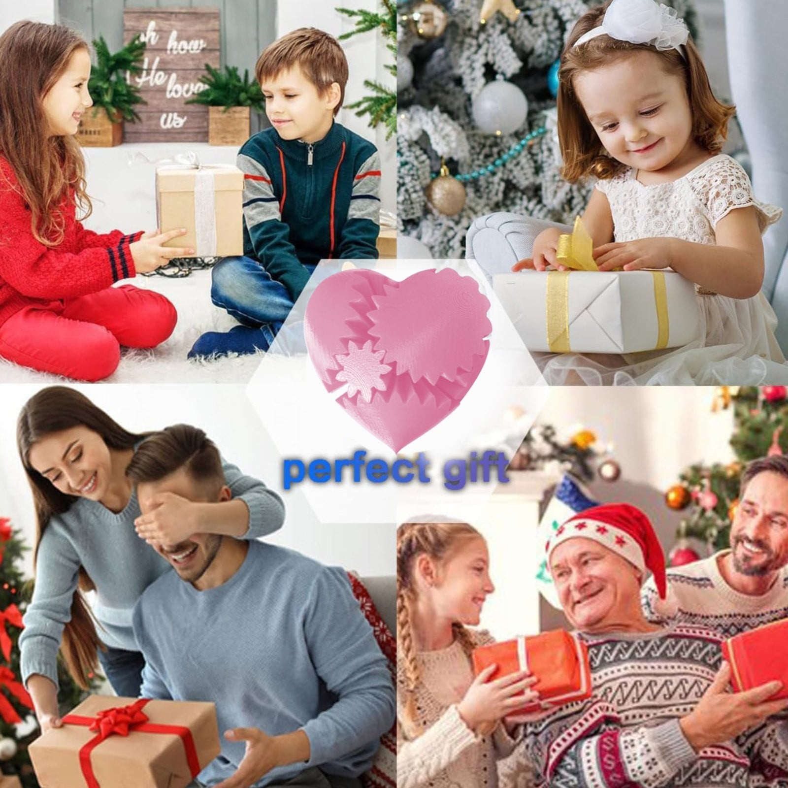 VISALY 3D Printed Heart with Gears Personalized Valentine's Day Gift ...