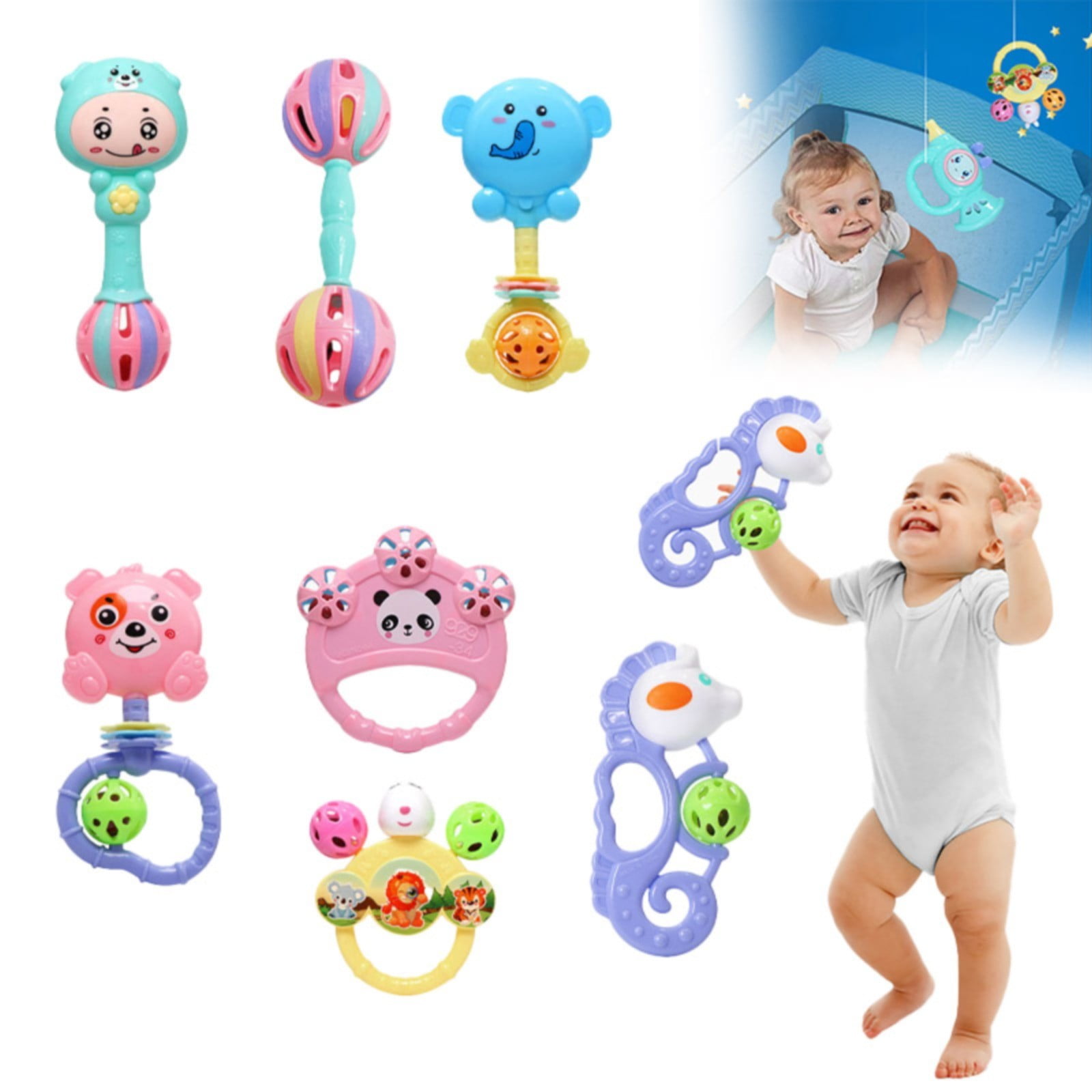 VISALY Baby Rattles 0-6 Months: Rattles for Babies 0-6 Months Baby ...