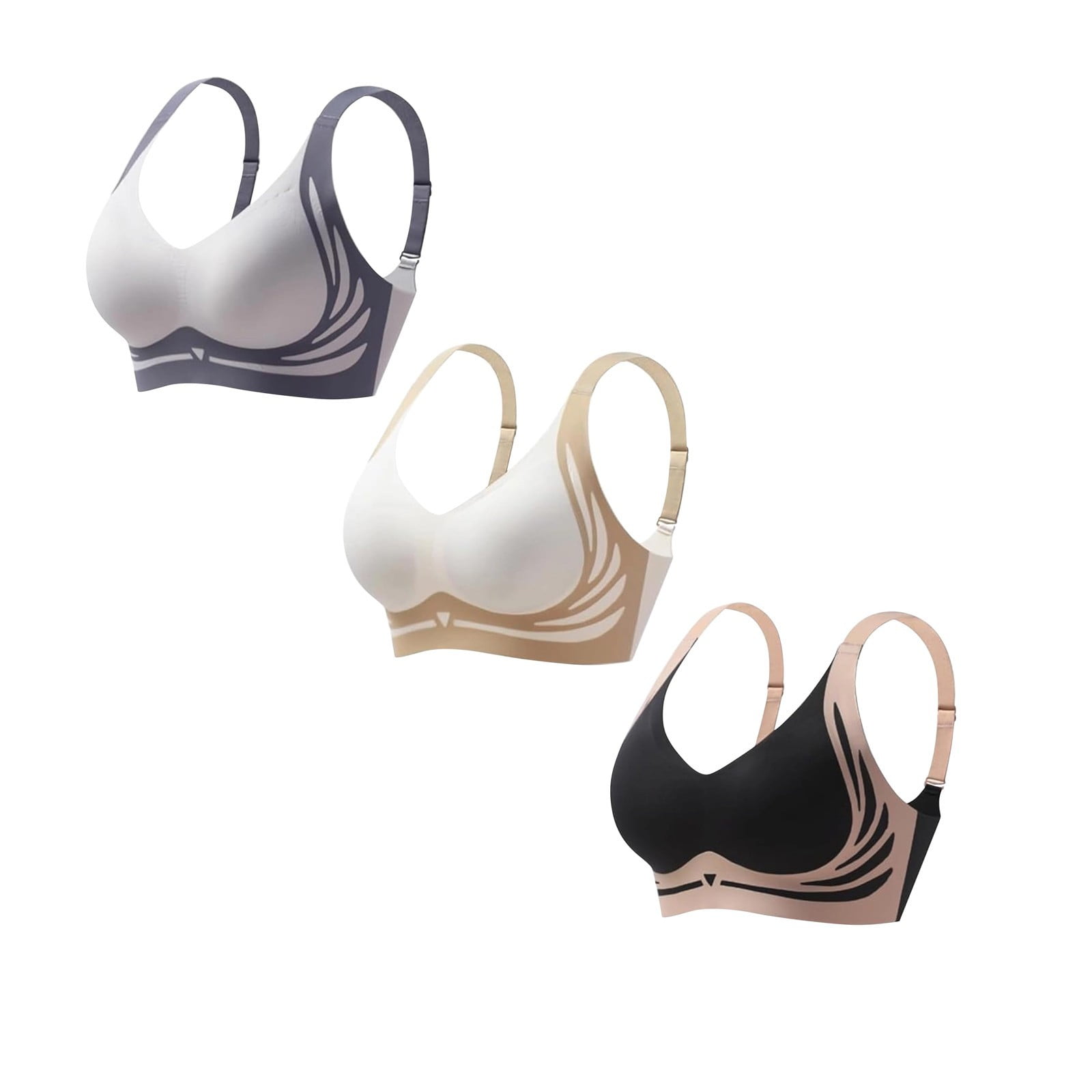 VISALY Bras for Women, Daily Comfort Wireless Shaper Bra Skin, Shapely ...