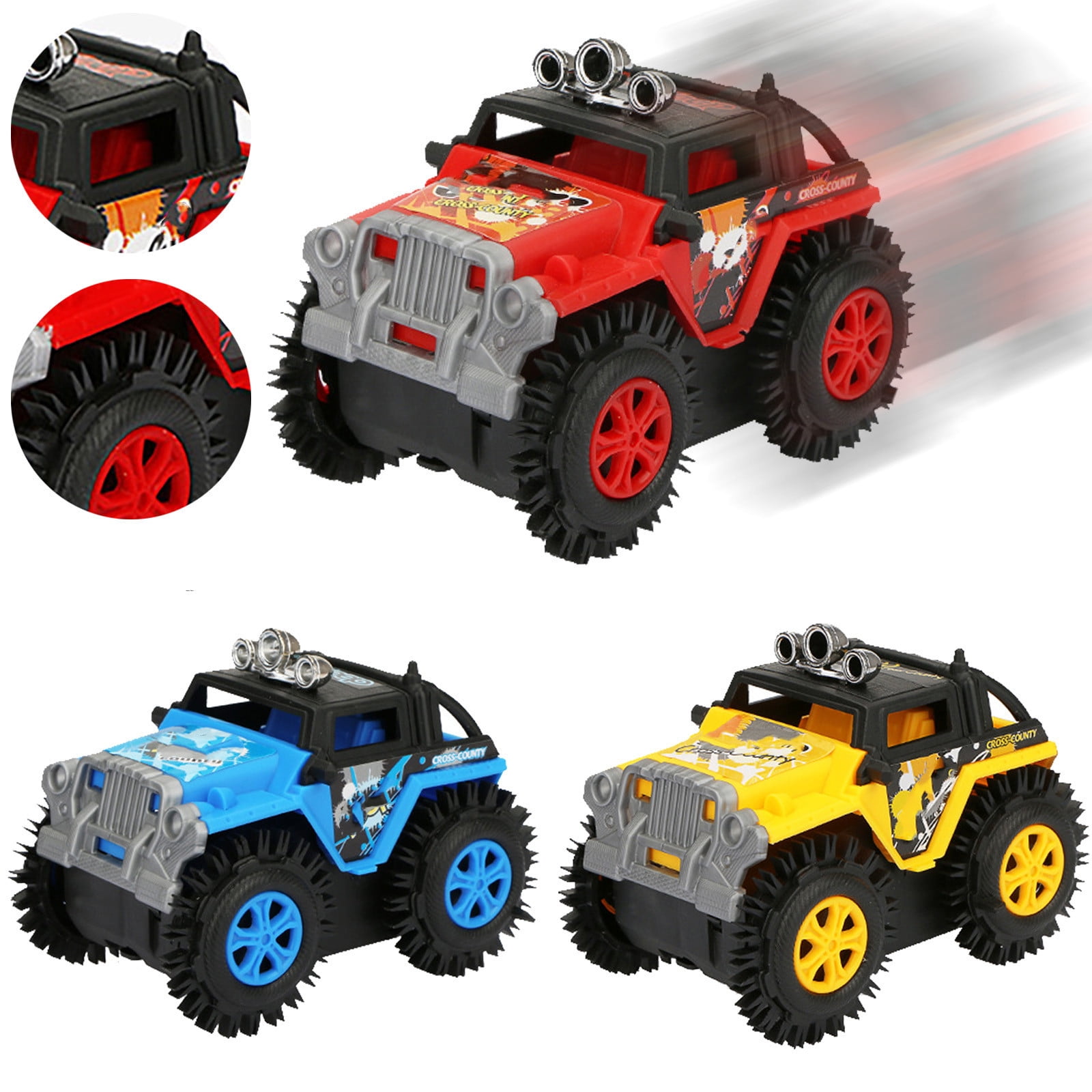 VISALY Children Cartoon Flipping Toy Car Electric Stunt Car 4 Wheels ...