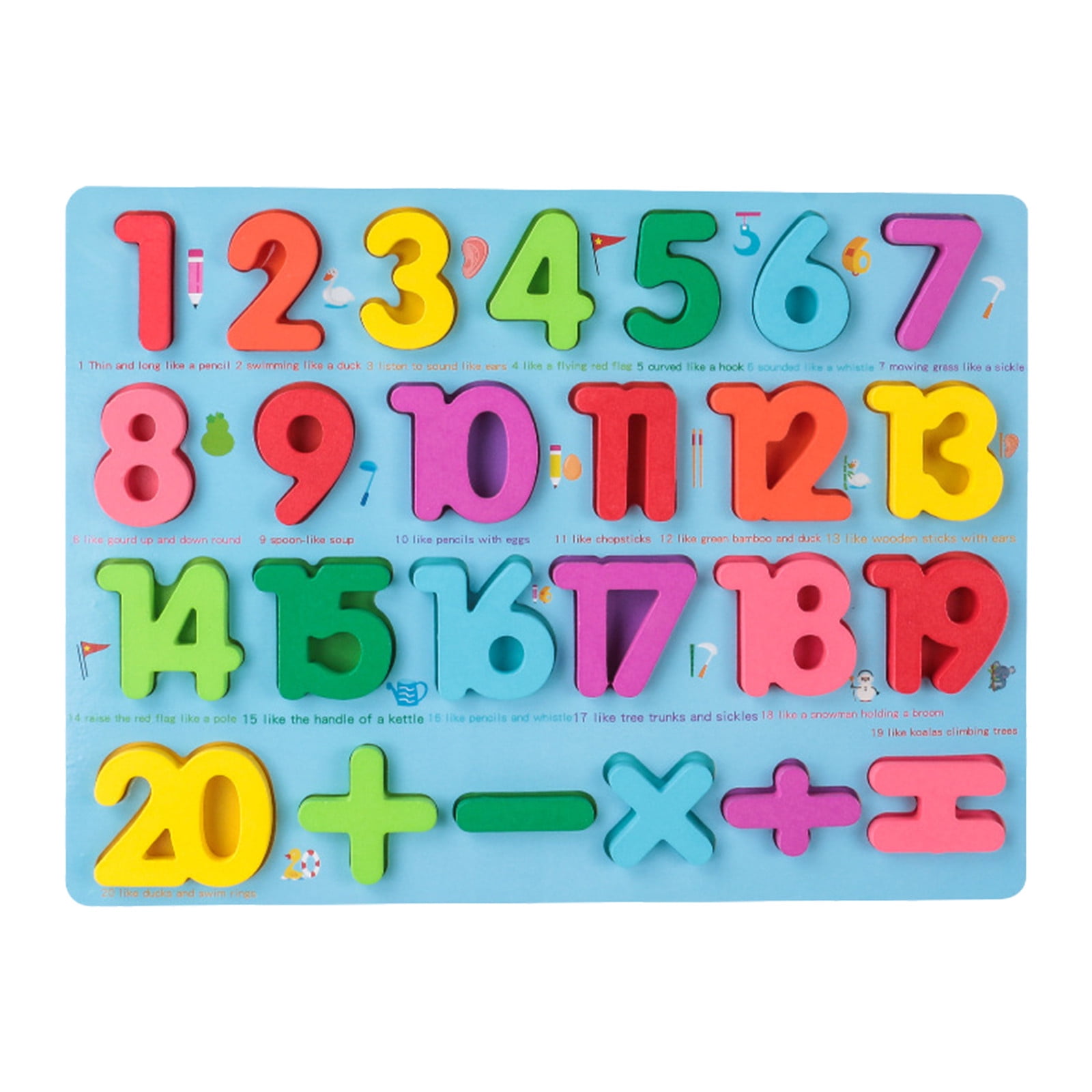 VISALY Children's Early Education Number Letter Shape Board Baby Three ...