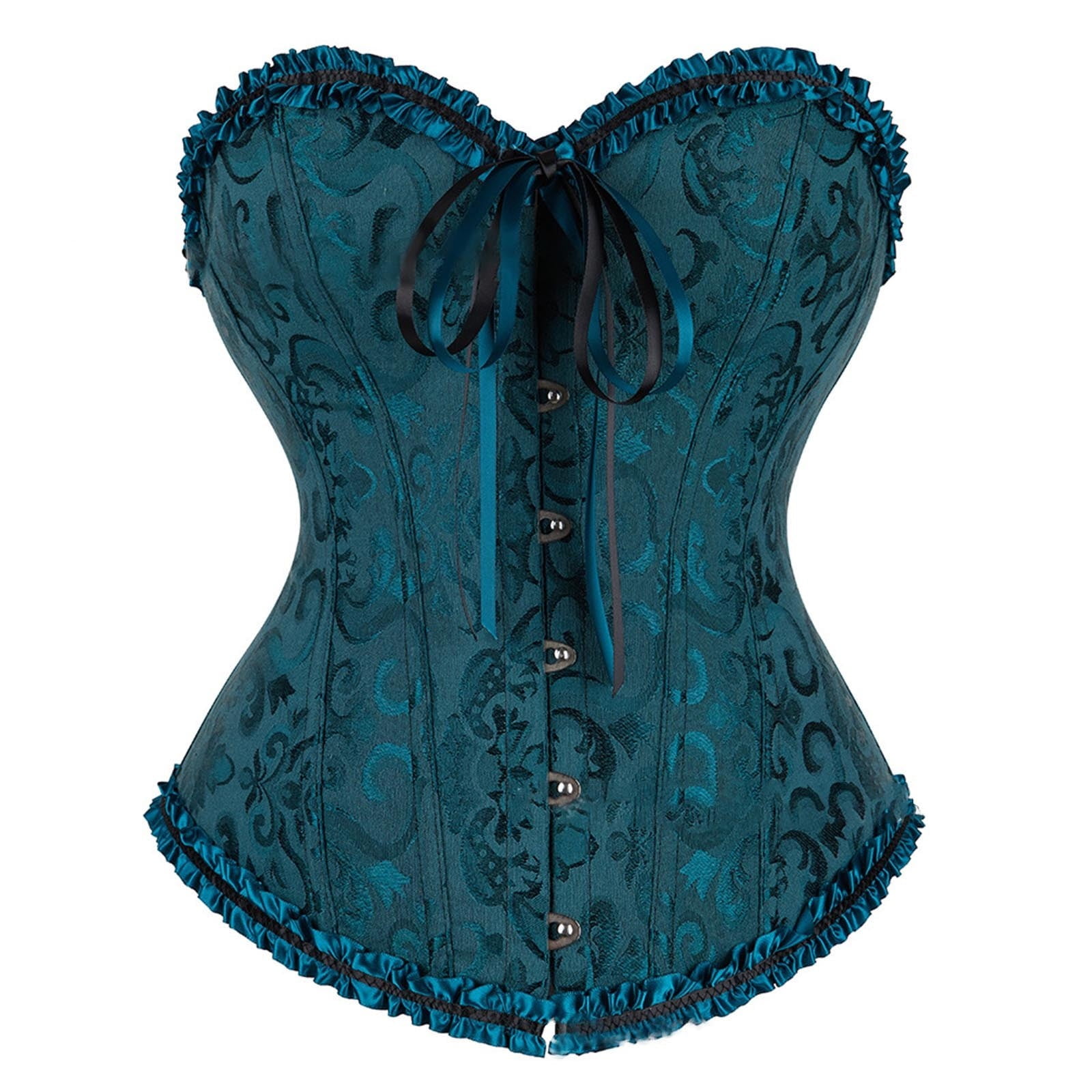 VISALY Corset Tops Lace Up Overbust Body Shaper Bustier Corsets for ...