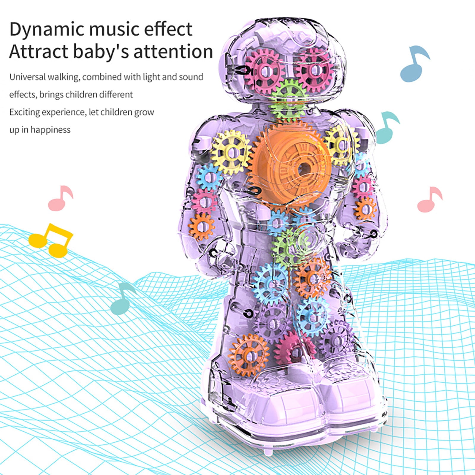 VISALY Cross Border New Transparent Gear Robot Universal Walking Robot ...