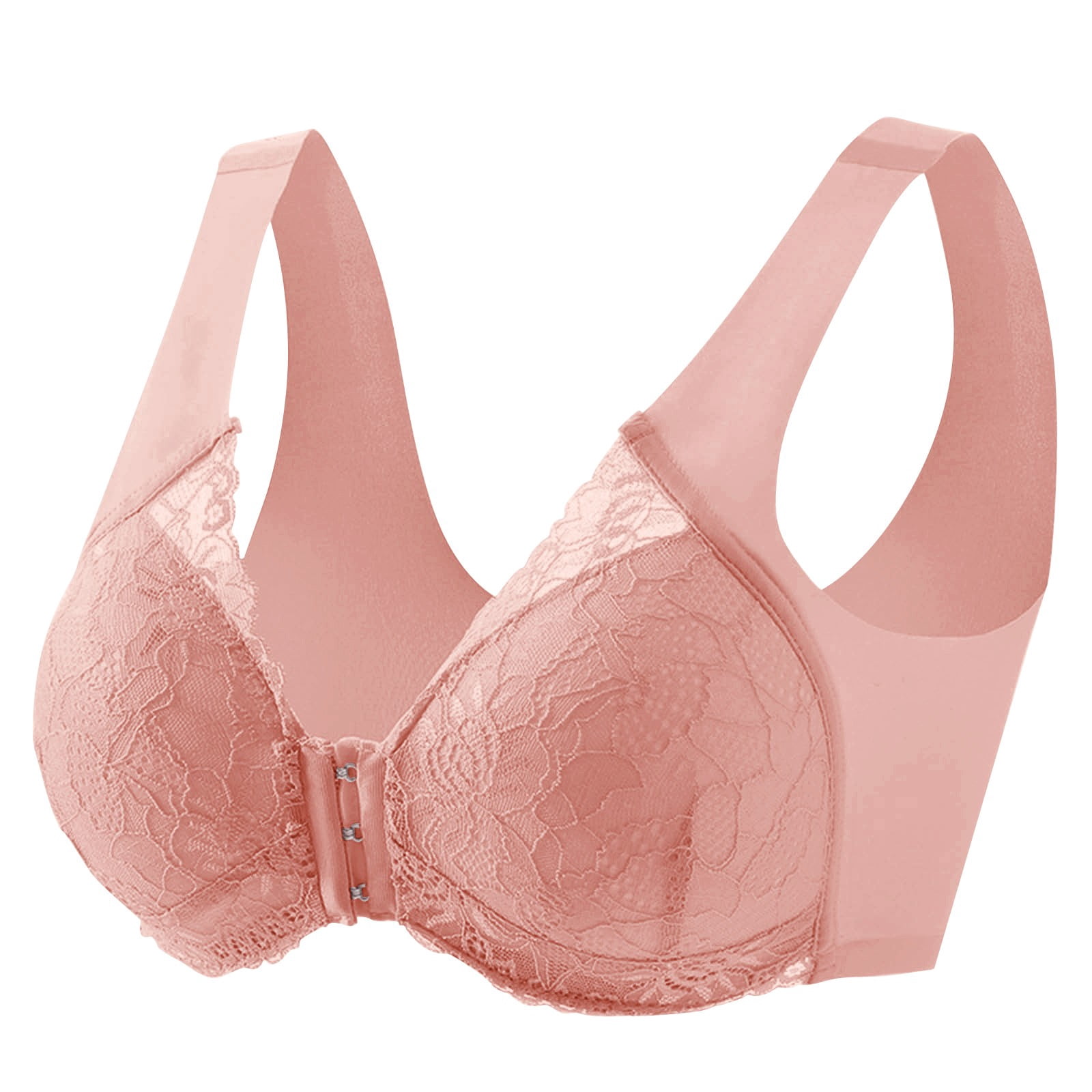 VISALY Front Closure Bras Wireless Bras Deep V Veck Push Up Bras with ...