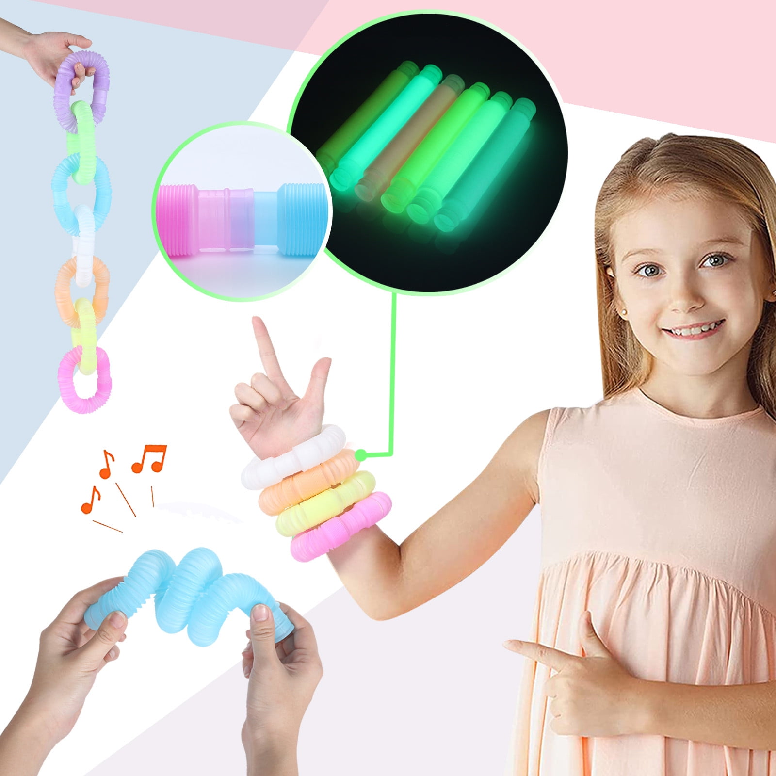 VISALY Fun Luminous Pull Telescopic Bell Sensory Toys Sensory Stretch ...