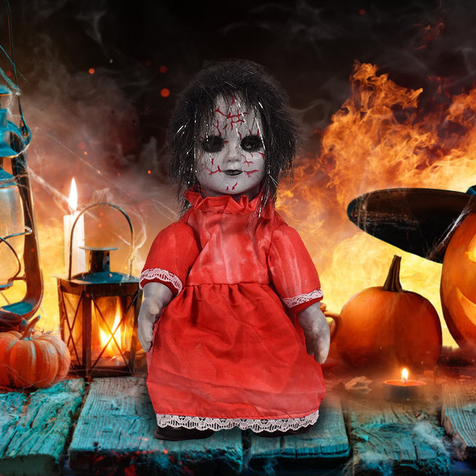 VISALY Halloween Wacky Doll Toys Sound Activated Sensory Walking Scary ...