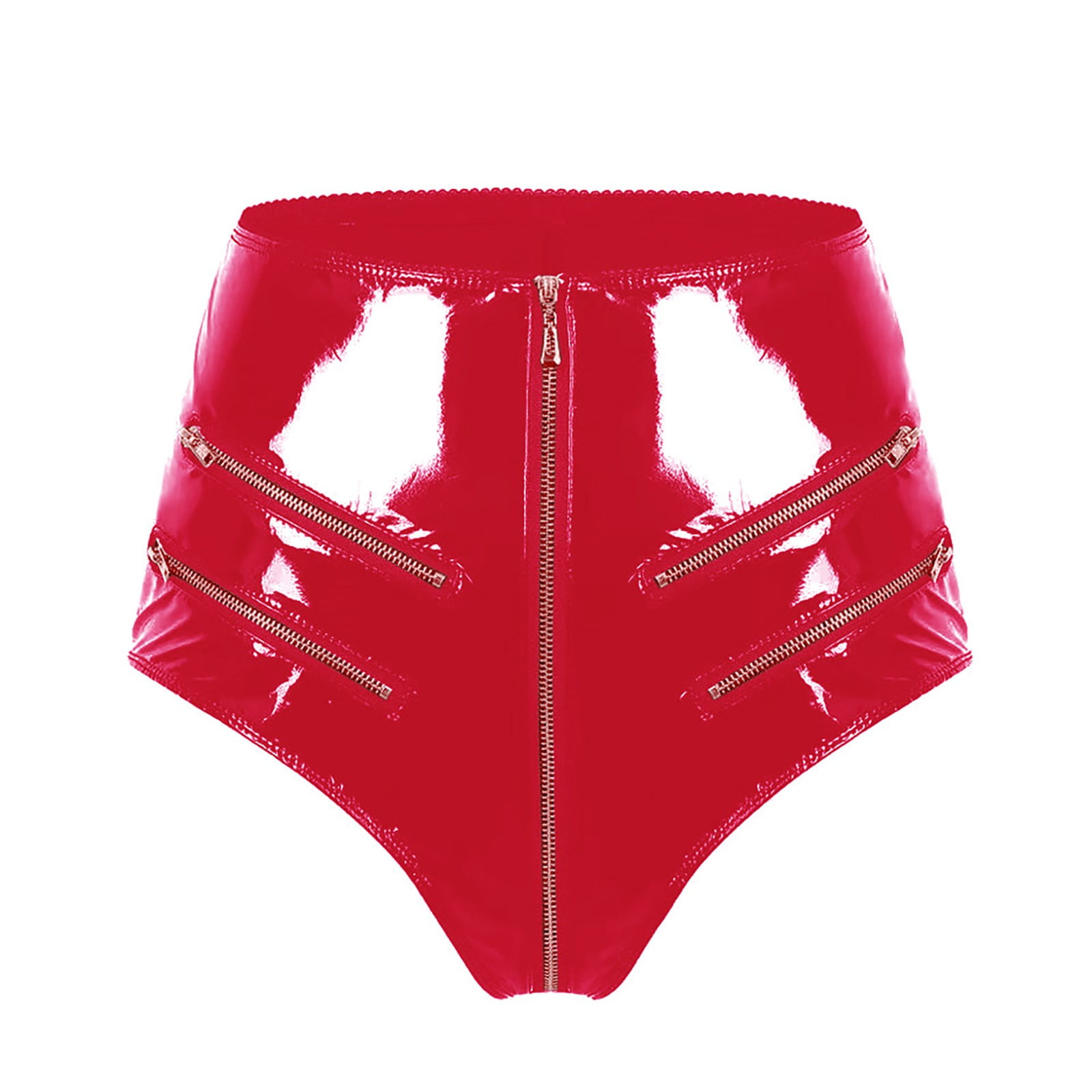 VISALY High waisted shaper shorts, Underwear High Gloss Pvc Leather ...