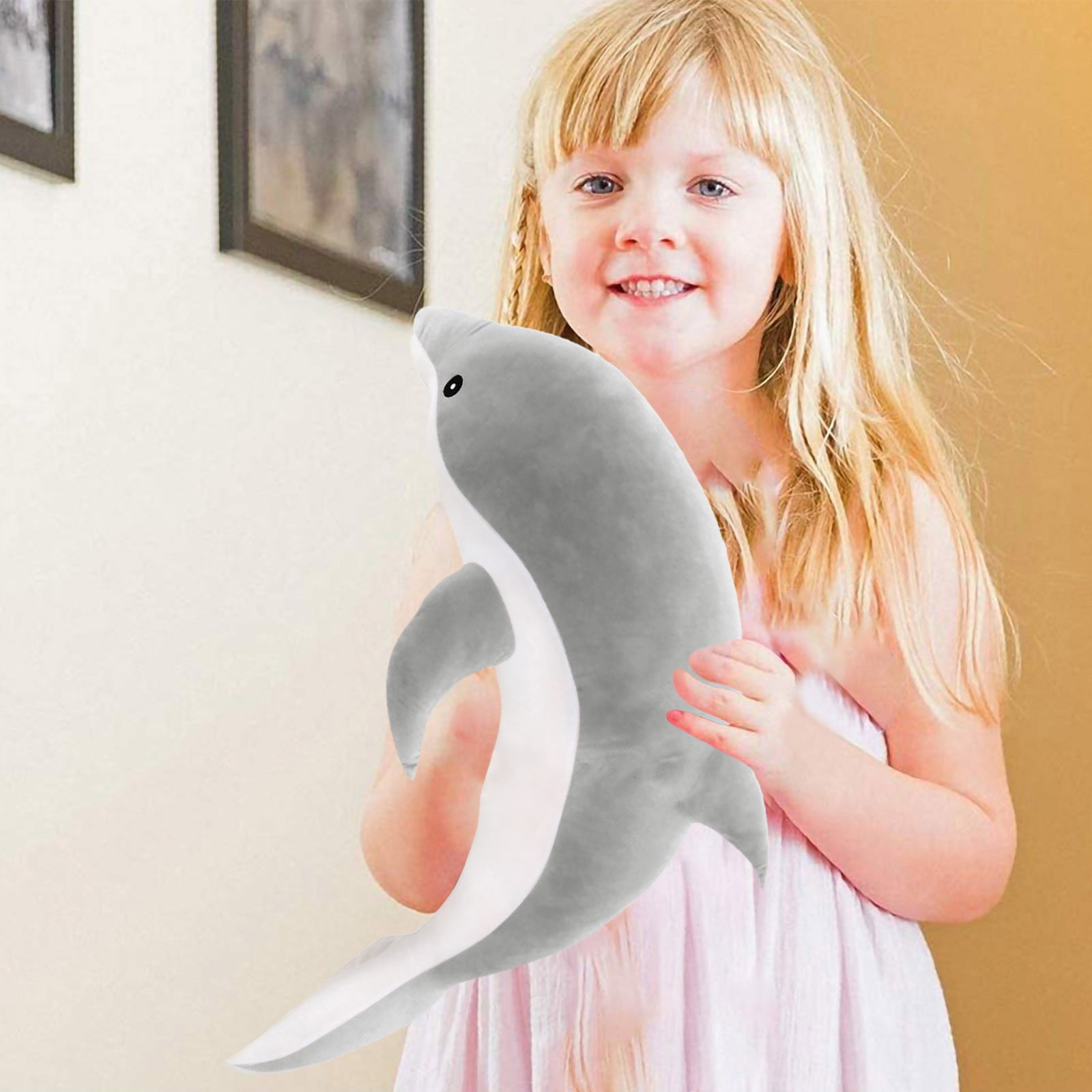 VISALY Kawaii Soft Dolphin Plush Toys Stuffed Dolls Animal Nap Pillow ...