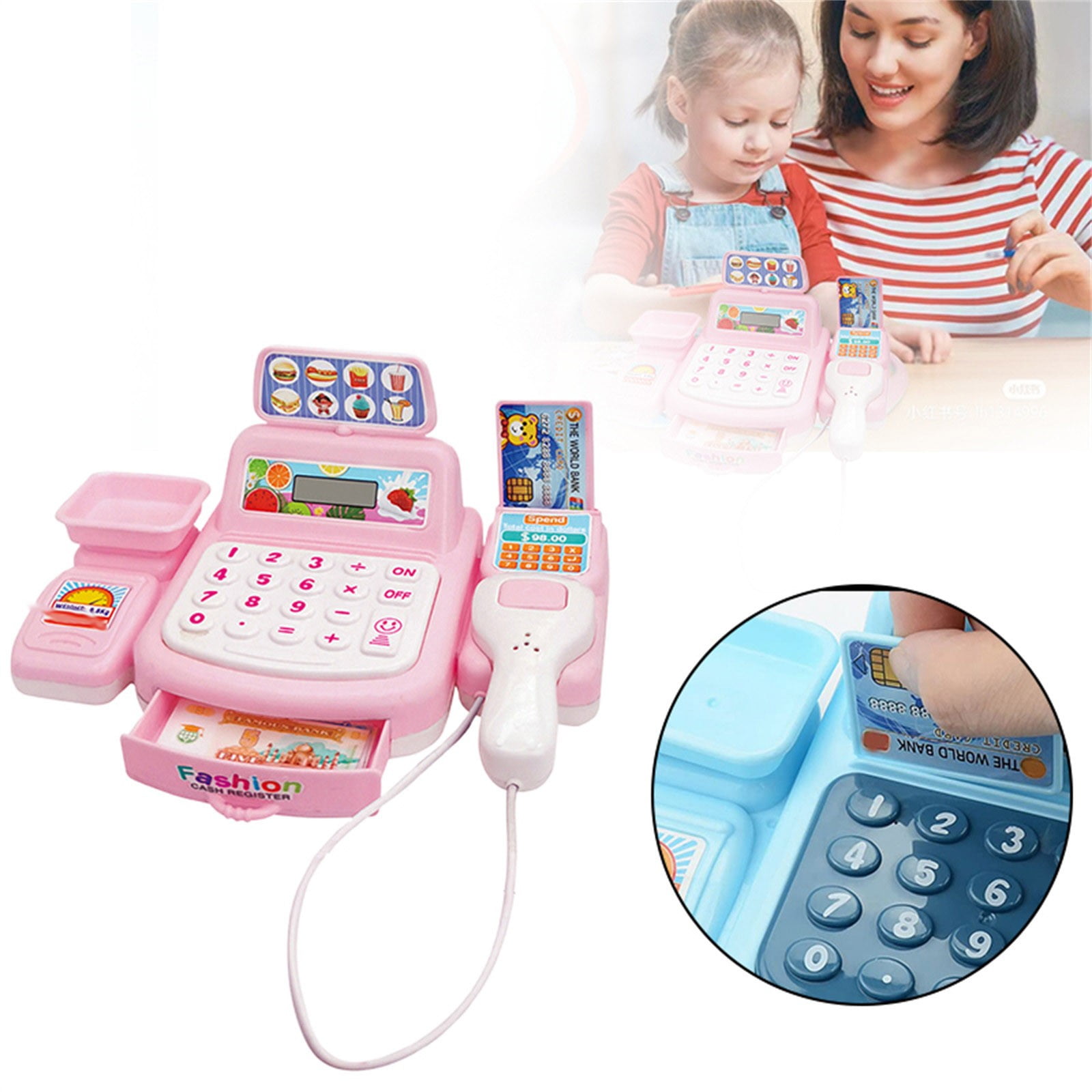 VISALY Kids Grocery Store Scanner Playset - Interactive Cashier Role ...