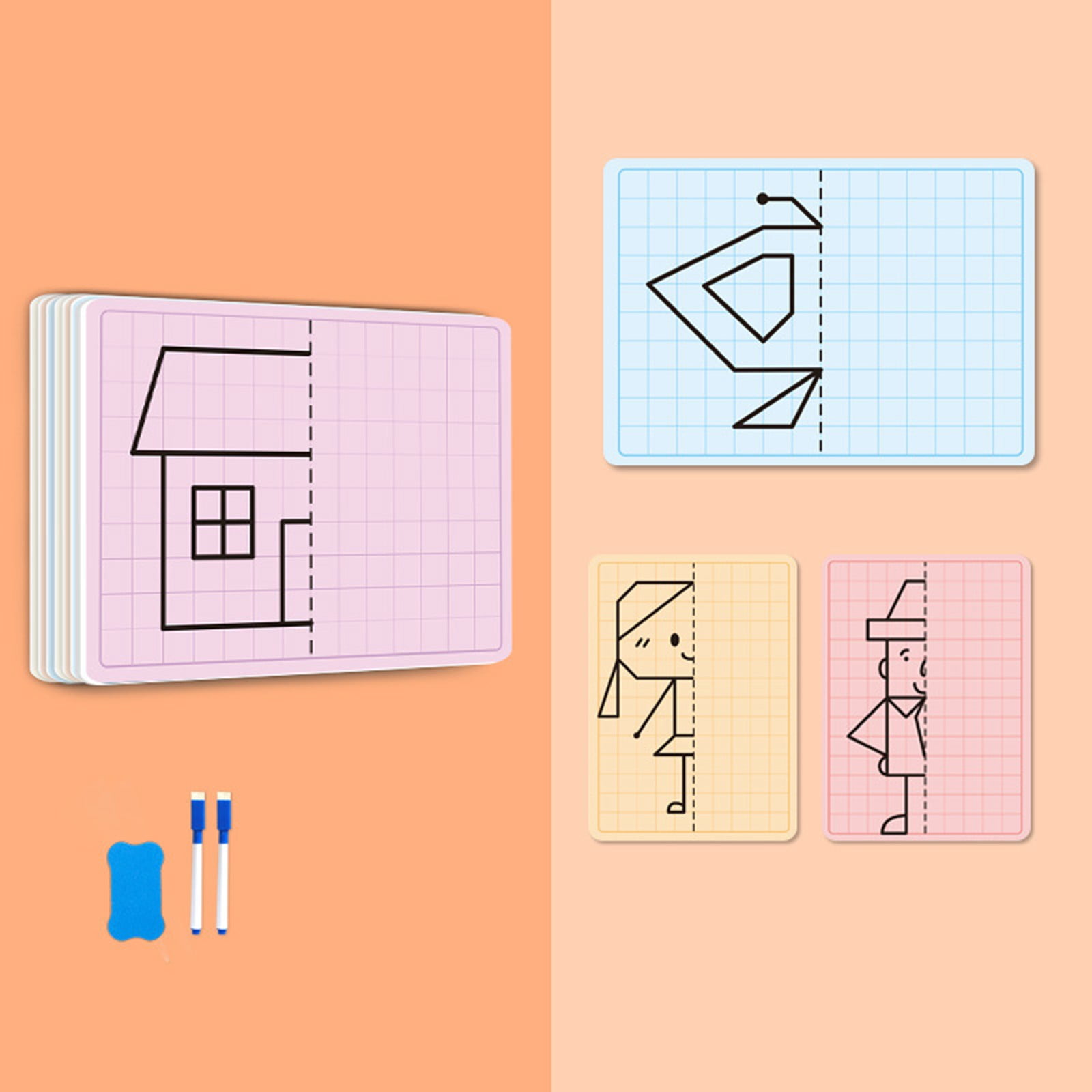 VISALY Lattice Symmetry Drawing Graph Lap Boards 9” X 12” for Student ...