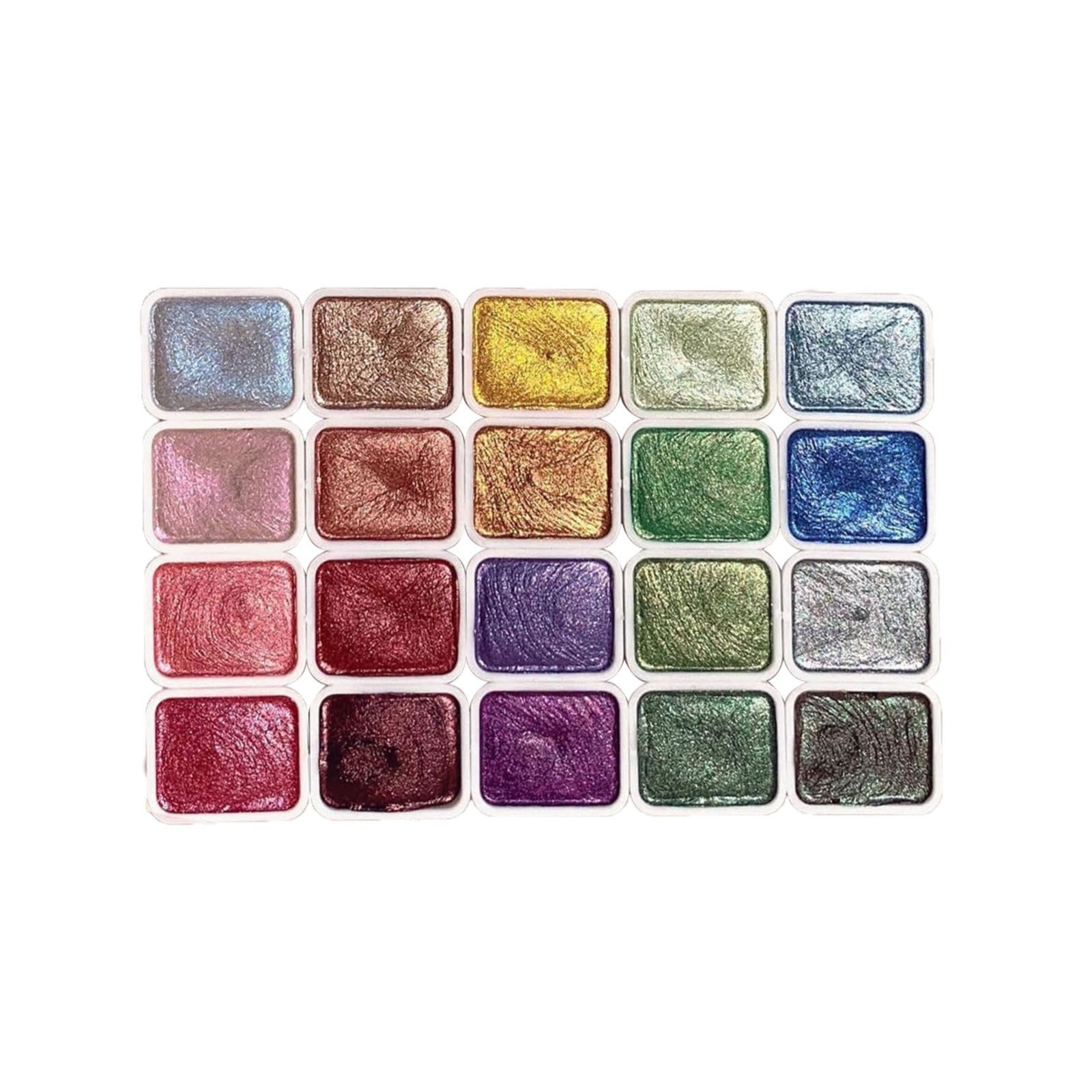 VISALY Metallic Watercolor Paint 20 Colours Set - Vibrant Pearlescent ...