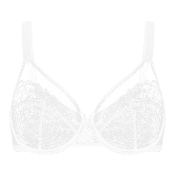 VISALY Minimizer Bras for Women Mesh Lace Underwire Bra Unlined Full ...