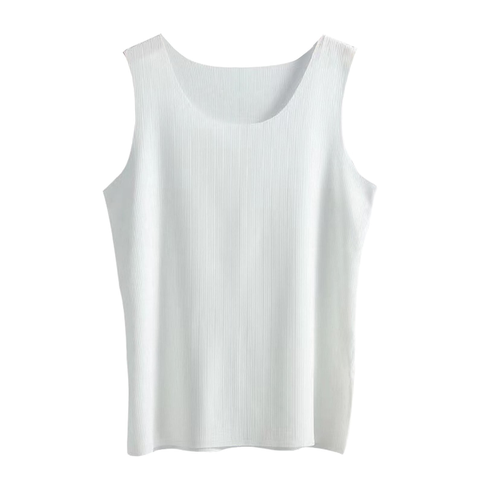 VISALY Ribbed Tank Tops for Women, Women's Summer Threaded Seamless Ice ...