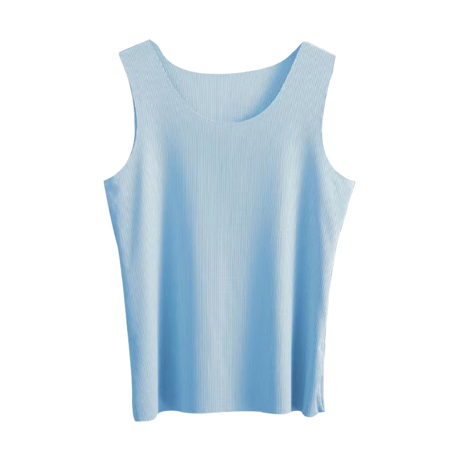 VISALY Ribbed Tank Tops for Women, Women's Summer Threaded Seamless Ice ...