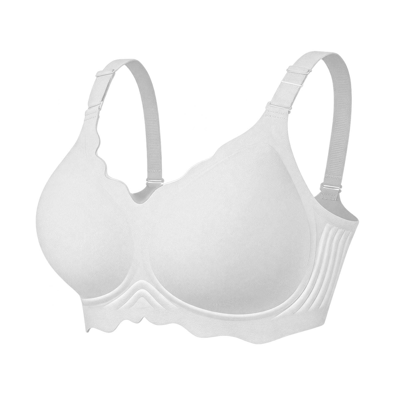 VISALY Scalloped Jelly Bras for Women No Underwire Scalloped Push Up ...