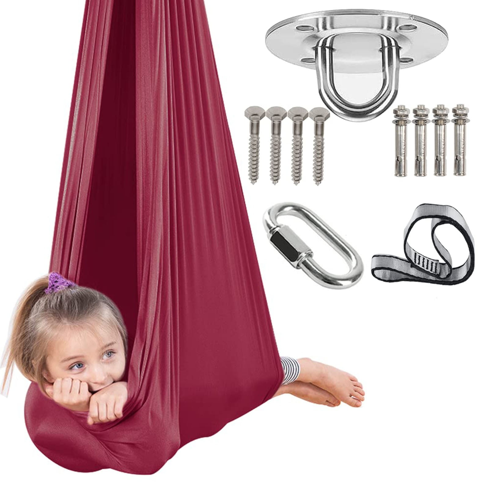 VISALY Sensory Swing for Kids and Adult Indoor Cuddle Swing Outdoor Has ...