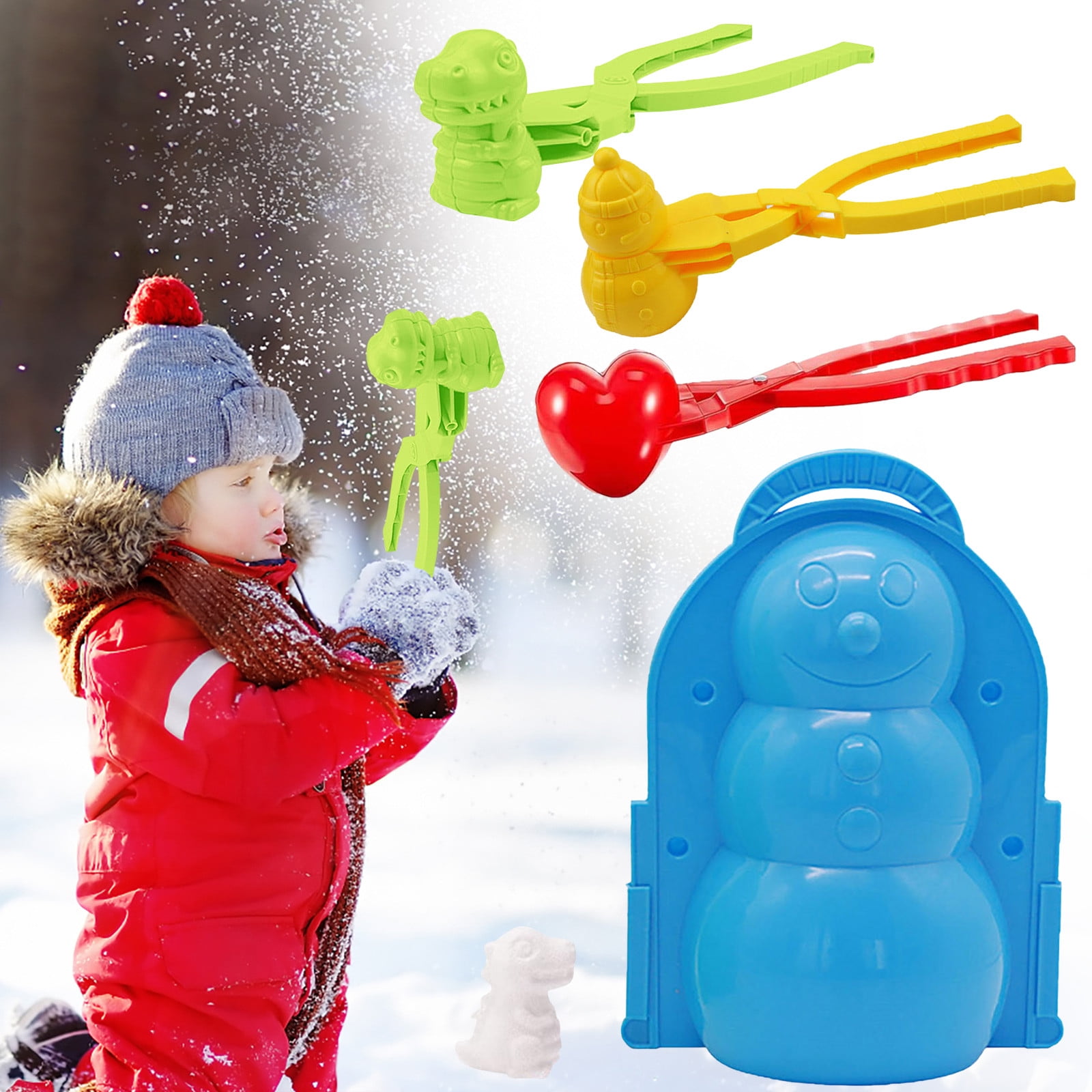 VISALY Snow Snowball Maker Clip Maker Shaped Snow Sand Tool Winter Kids ...