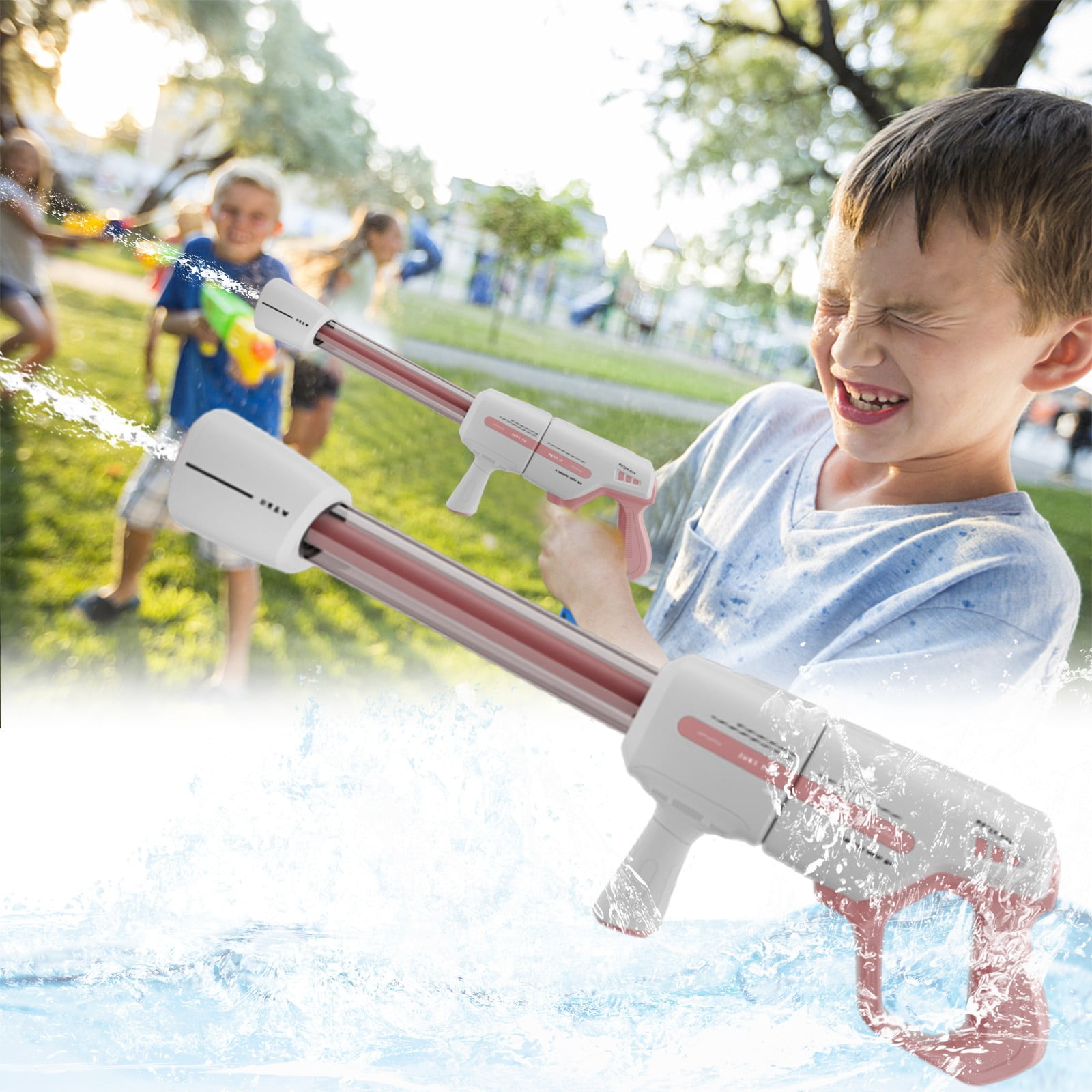 VISALY Water Park Large Capacity Long Range Water Play Toys 15 Holes ...