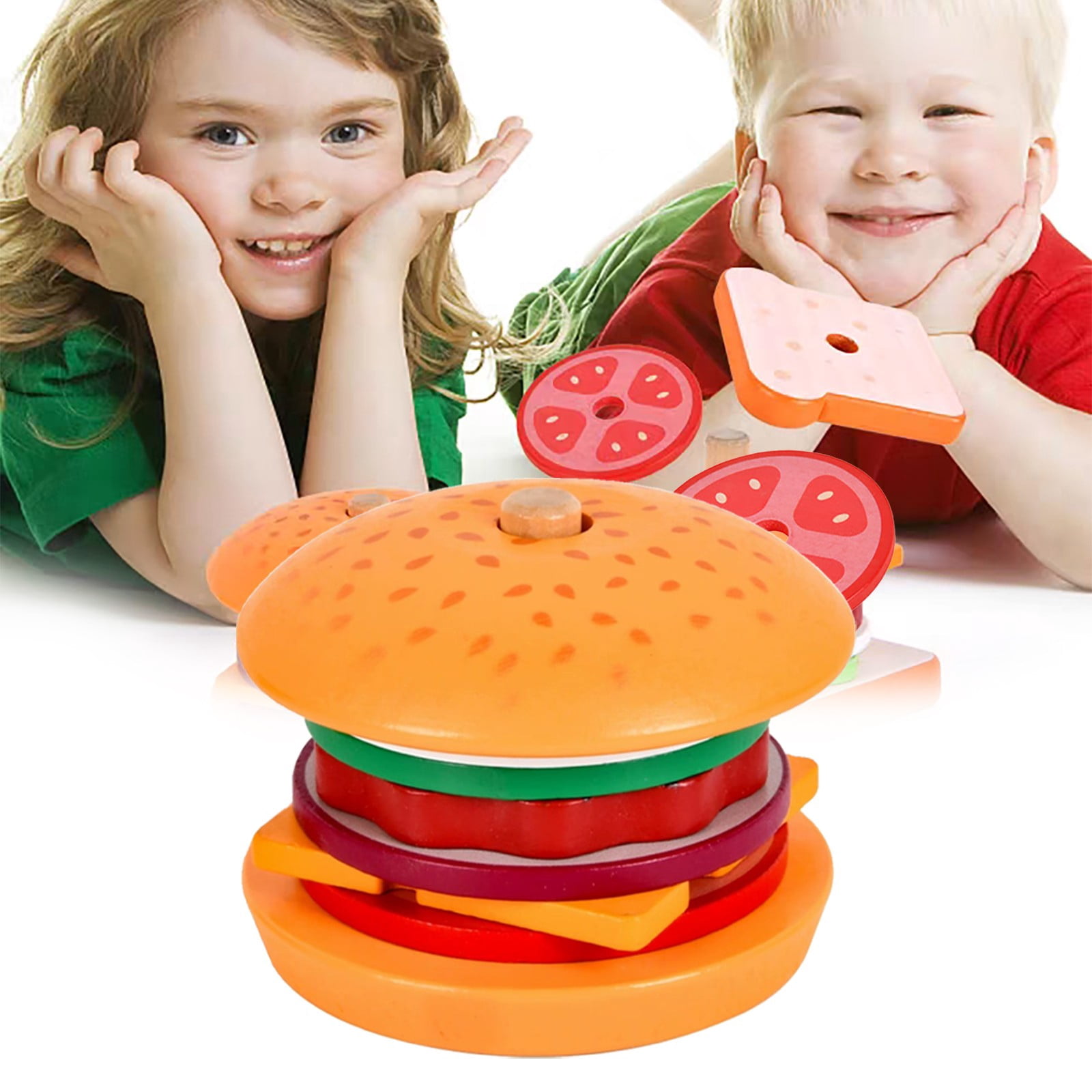 VISALY Wooden French Fries Sorting & Stacking Toys for Toddlers ...