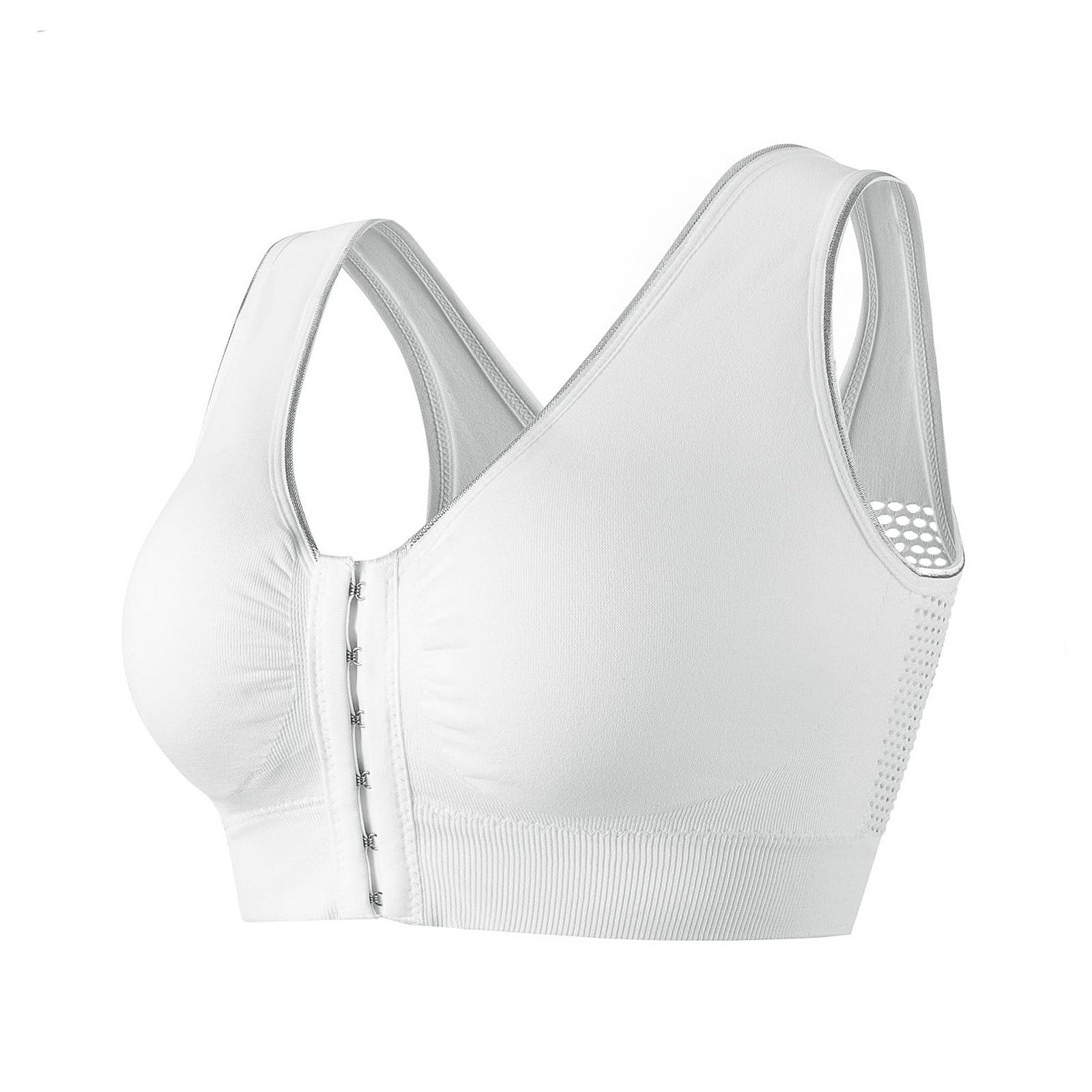 VISALY front closure wireless bra Cotton Sports Bras for Women, Mesh ...