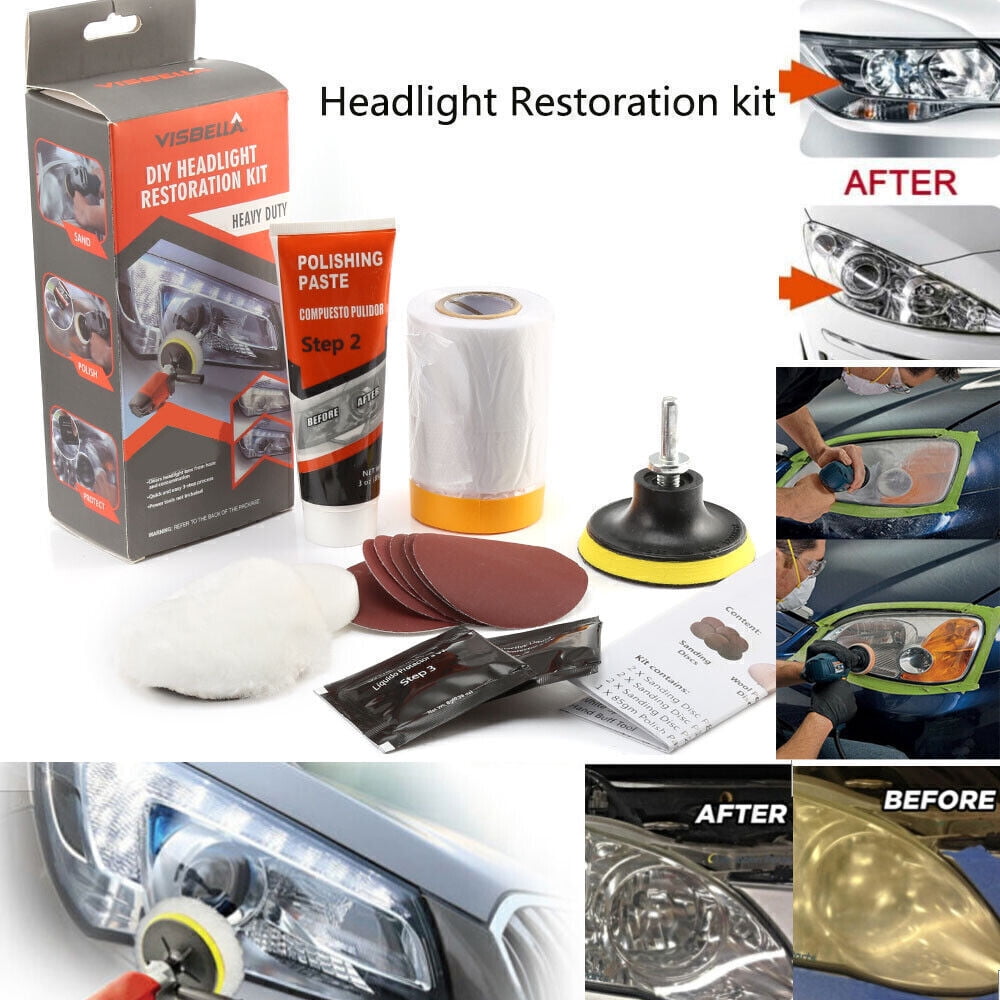 VISBELLA Car Vehicle Motorcycle Headlight Lamp Lens Cleaning ...