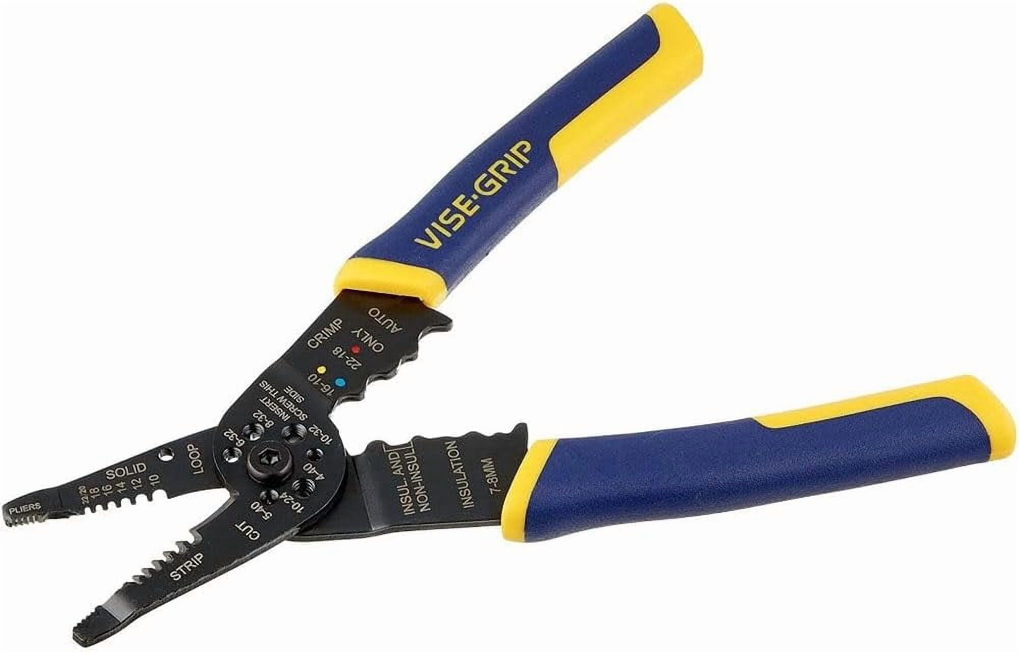 VISE-GRIP Wire Stripper, 8 inch, Cuts 10-22 AWG, Plier Style Nose ...