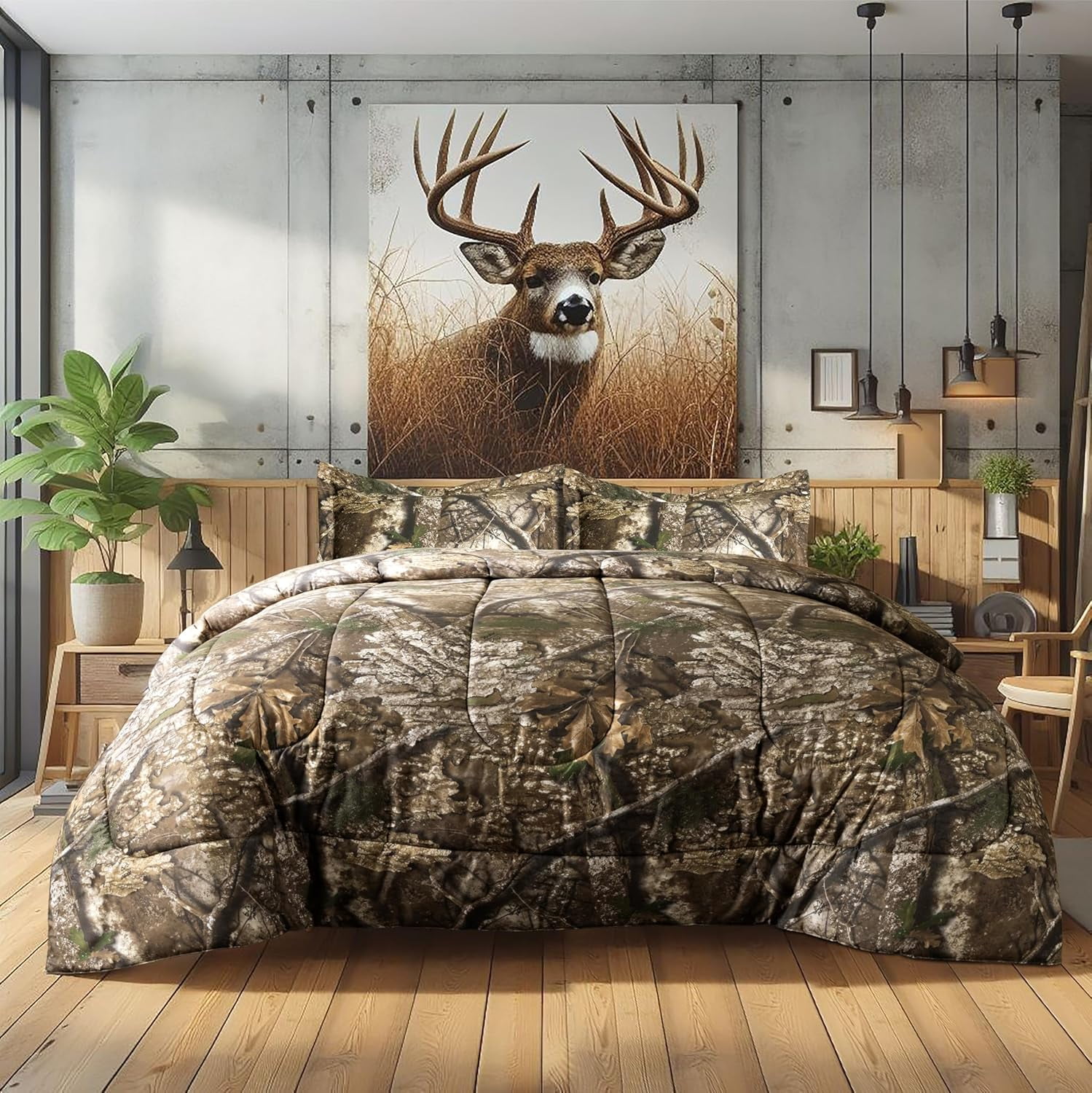 VISI-ONE Realtree APX Camo King 3 Piece Comforter Set – All-Season ...
