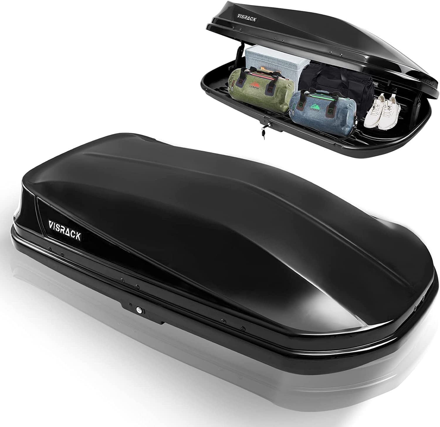 VISRACK Large Hard Shell Carriers Rooftop Cargo Box, w/ Key Lock, 62 (L ...