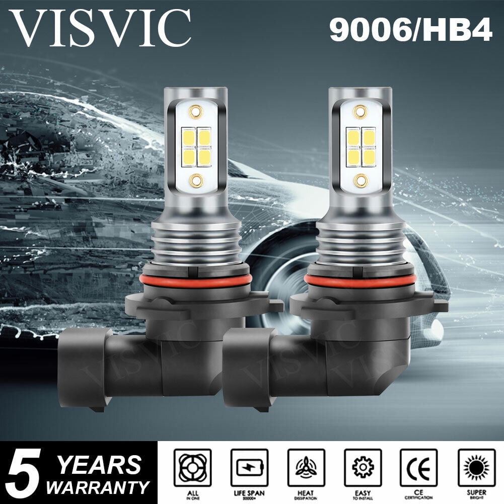 VISVIC Xenower X2 9006/HB4 LED Headlight Bulb Kit 6000K White Low Beam ...