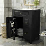 Lilly 24" W x 18" D x 34" H Euro-Style Vanity in Red with Ceramic ...