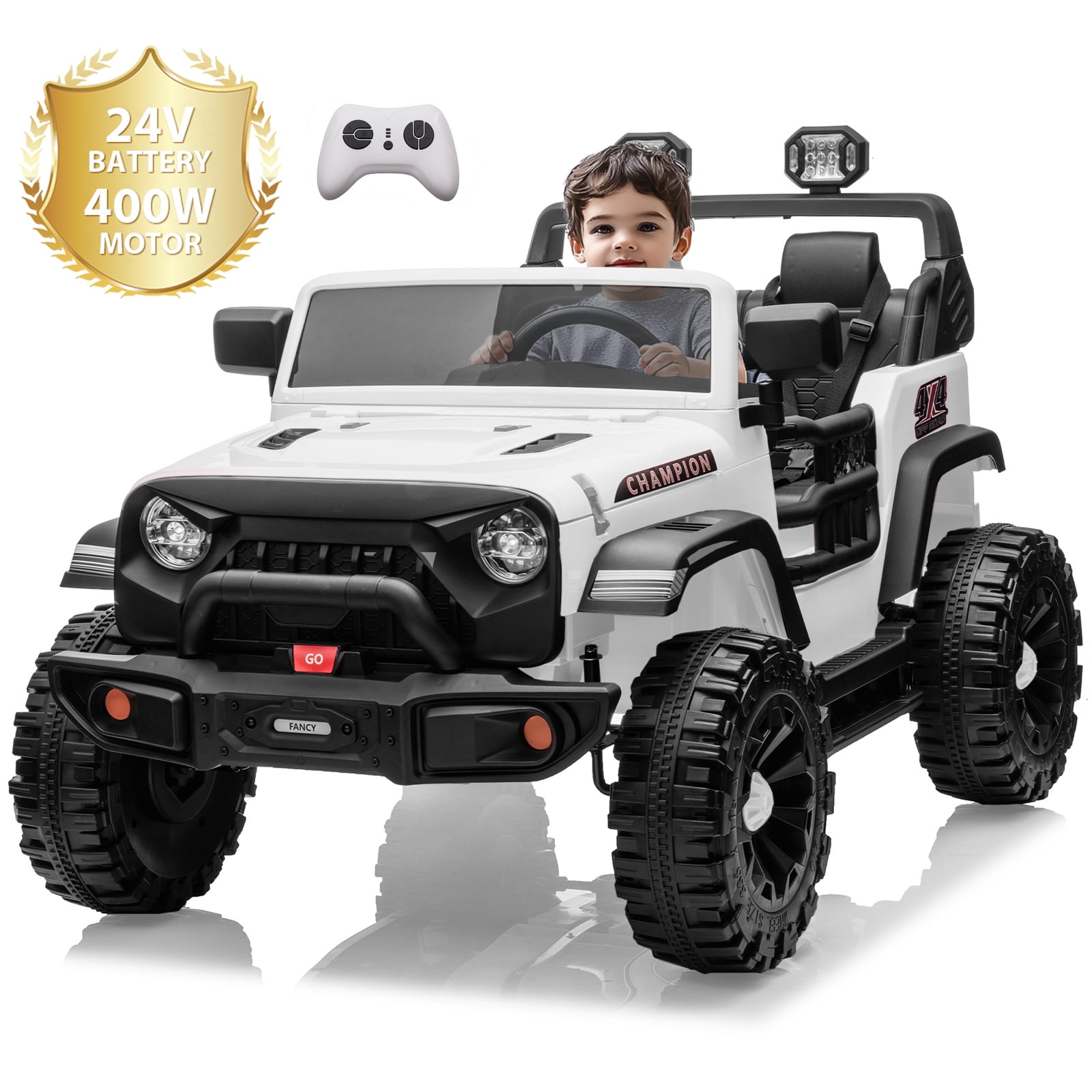 VISWILD 24V Kids Ride on Toy Car, 2 Seater 400W Electric Jeep with ...